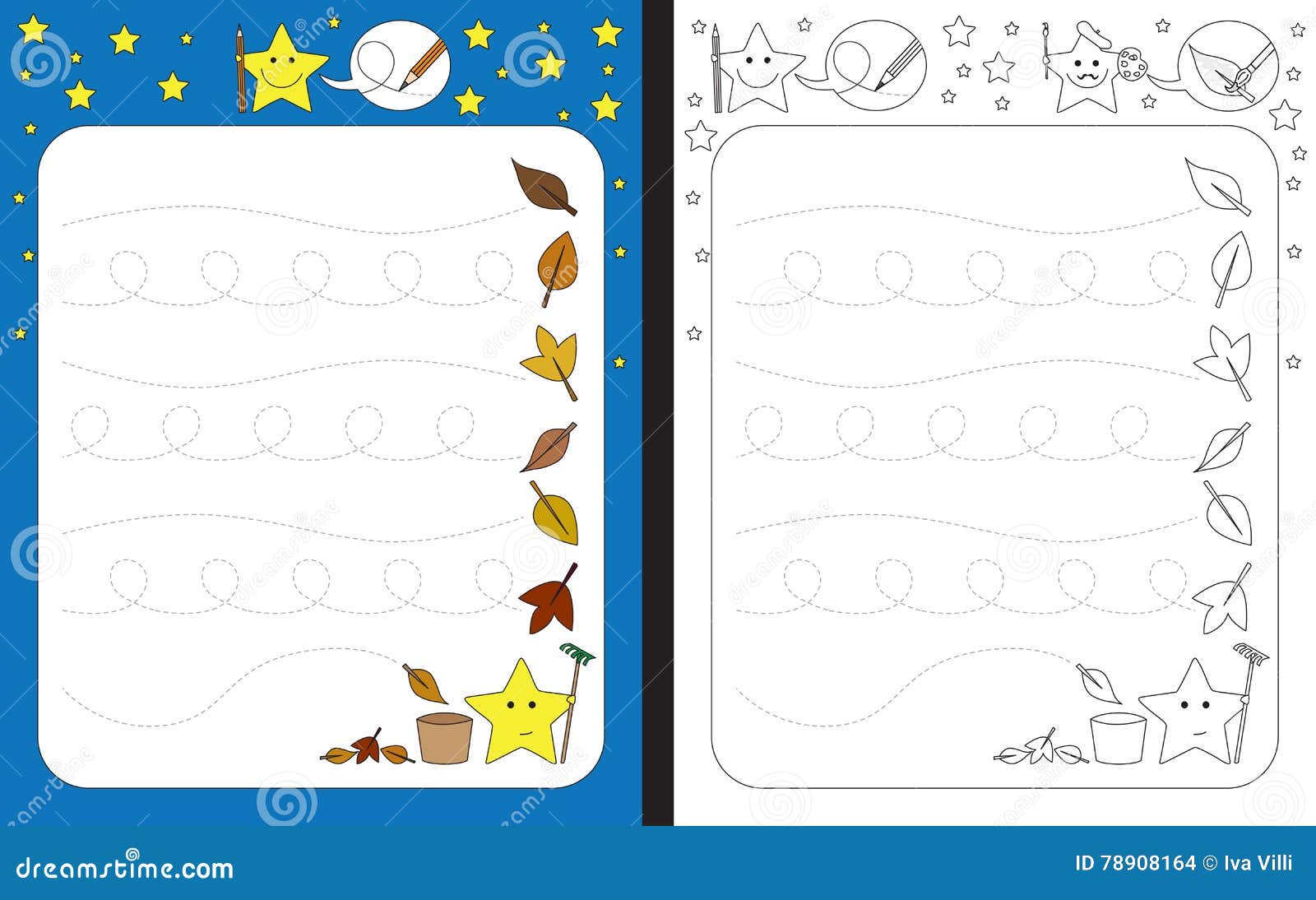 Preschool Worksheet Vector Illustration | CartoonDealer.com #78908164