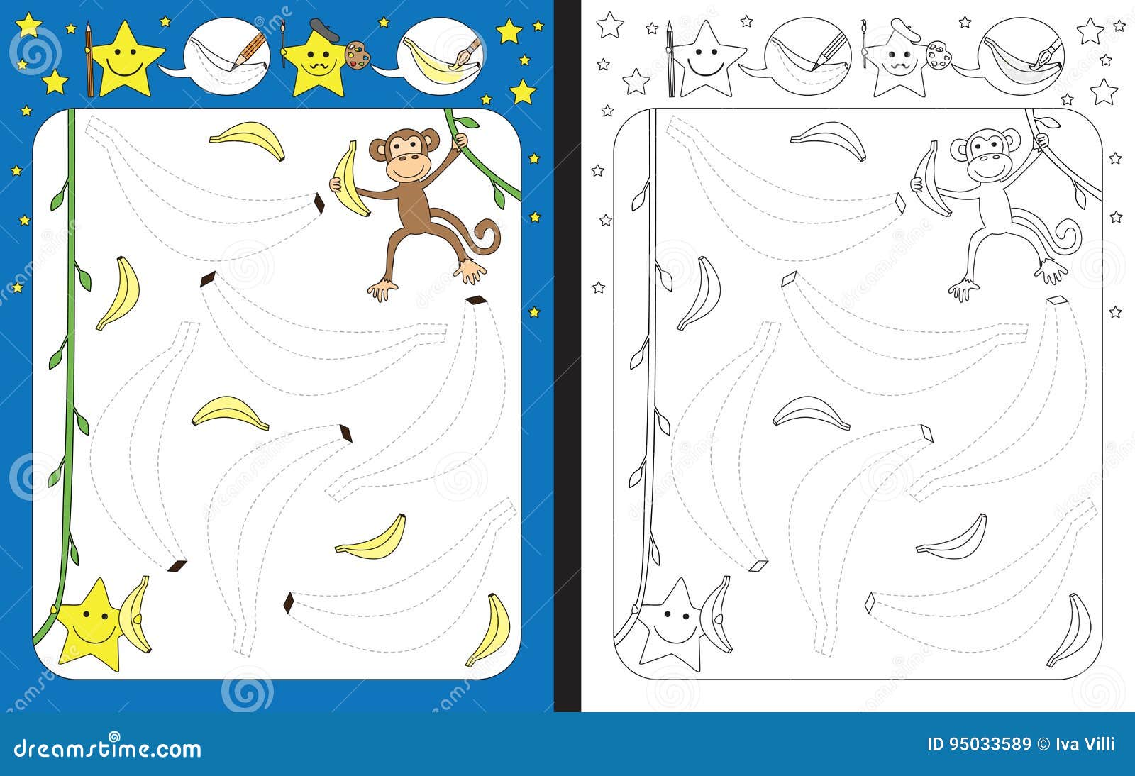 Preschool worksheet stock vector. Illustration of line - 95033589