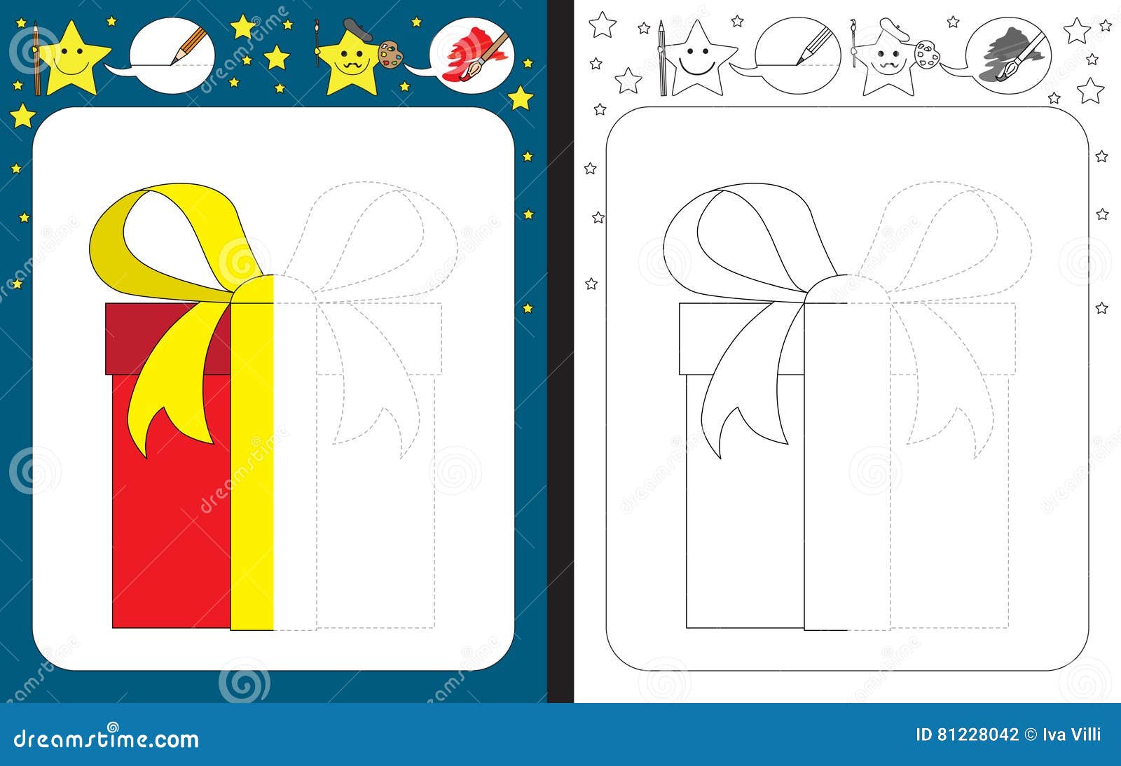 Preschool worksheet stock vector. Illustration of color - 81228042