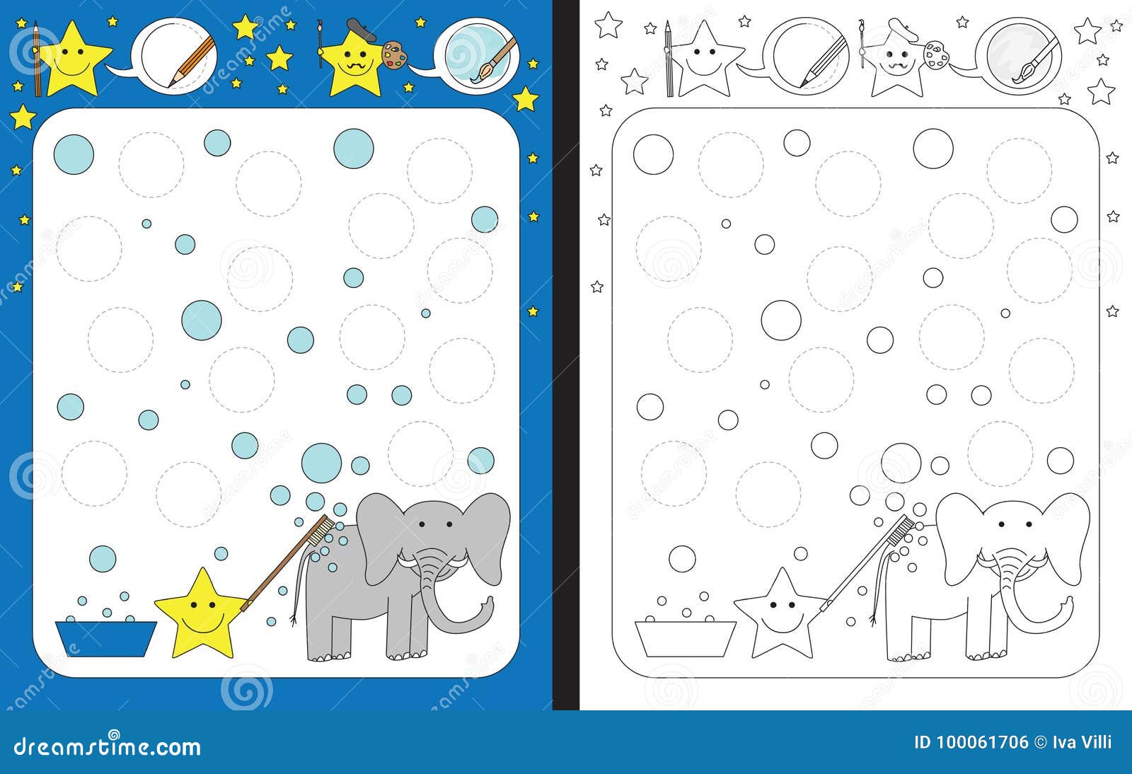 Preschool Worksheet Cartoon Vector | CartoonDealer.com #114121971