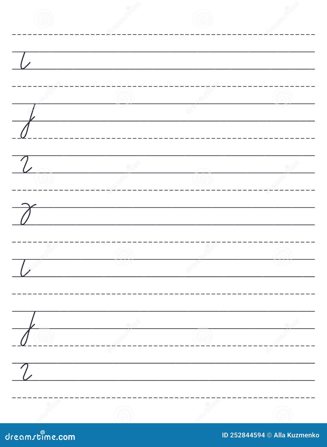 Preschool Writing Worksheet With Tracing Dashed Lines For Practicing ...