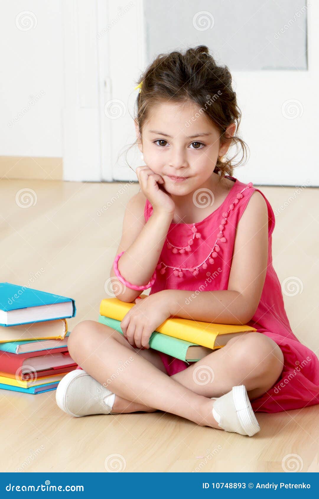 Preschooler with book stock image. Image of highkey, laying - 10748893