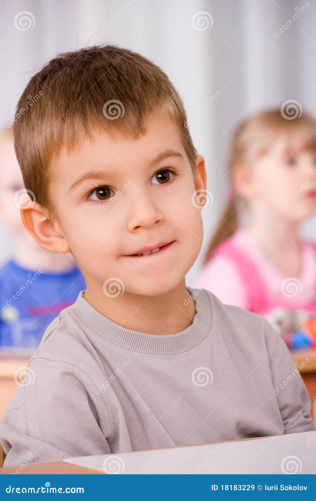 Preschooler boy stock image. Image of male, group, lesson - 18183229