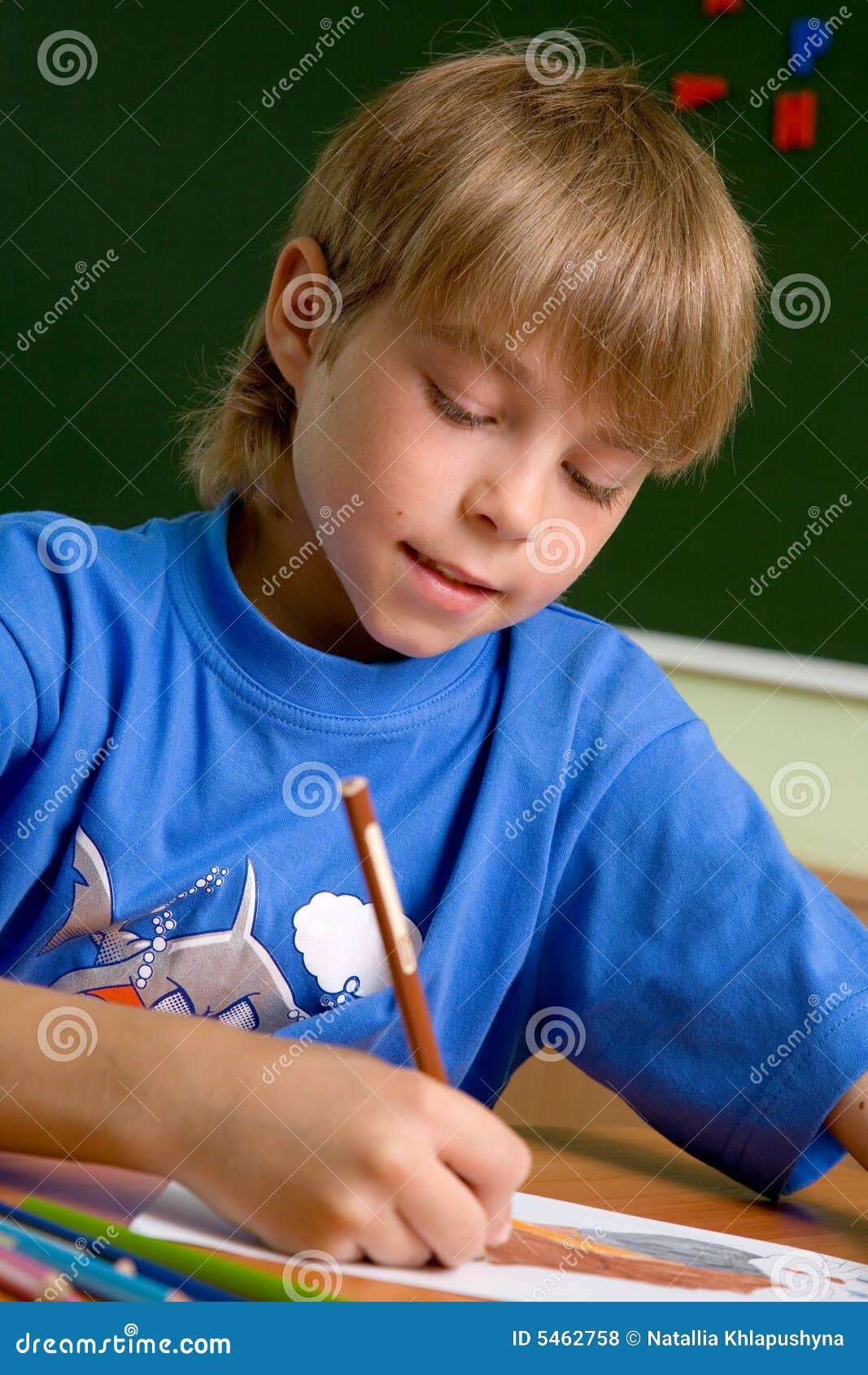 Preschooler boy draw stock photo. Image of leisure, cute - 5462758