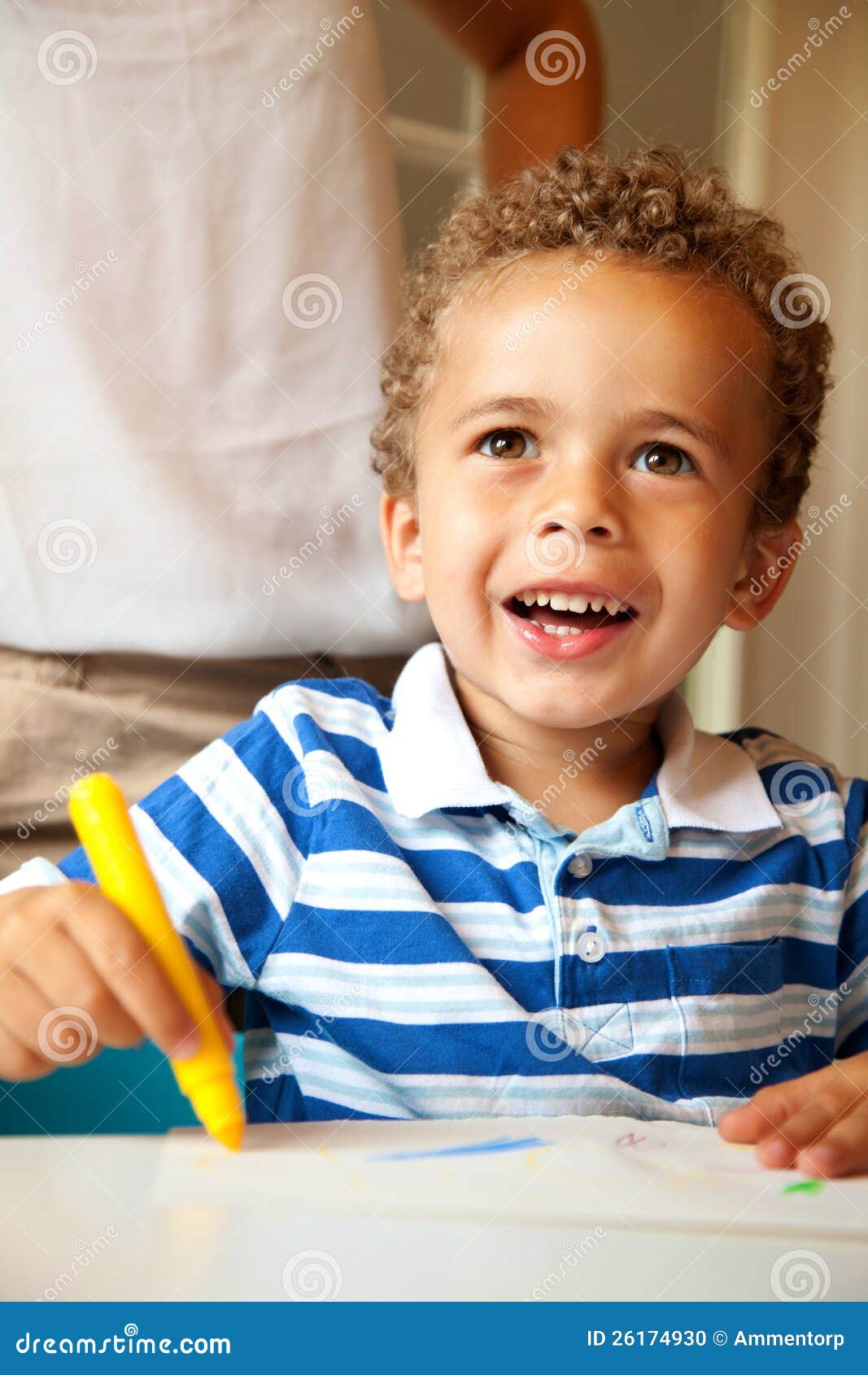 Preschooler Having Fun Coloring Stock Photo - Image of color, artwork ...