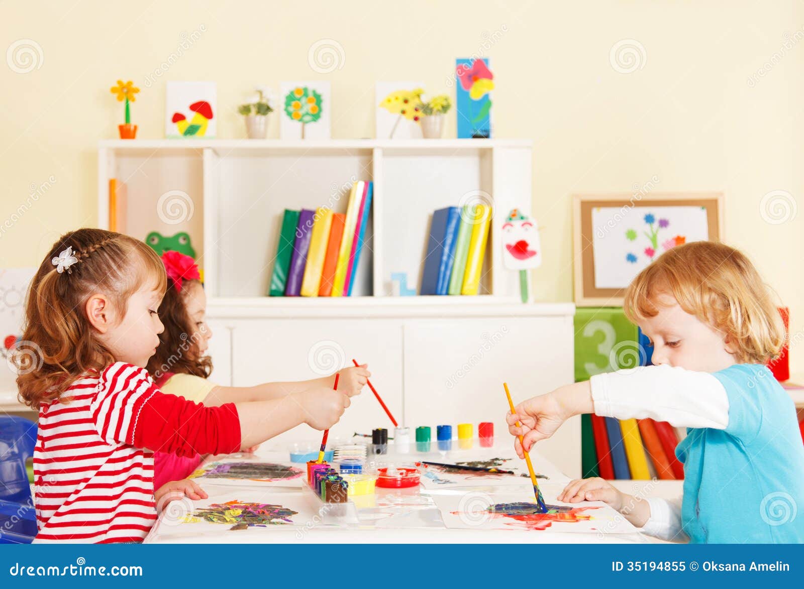 Preschoolers in the Classroom Stock Image - Image of lifestyle ...