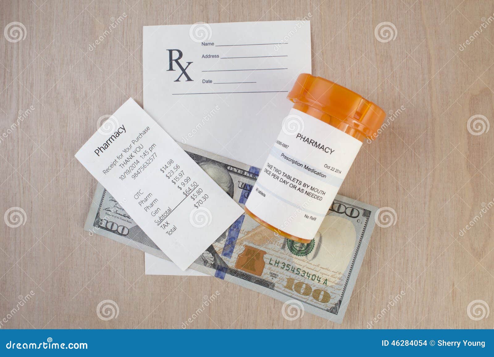 Prescription Cost stock photo. Image of desktop, care - 46284054