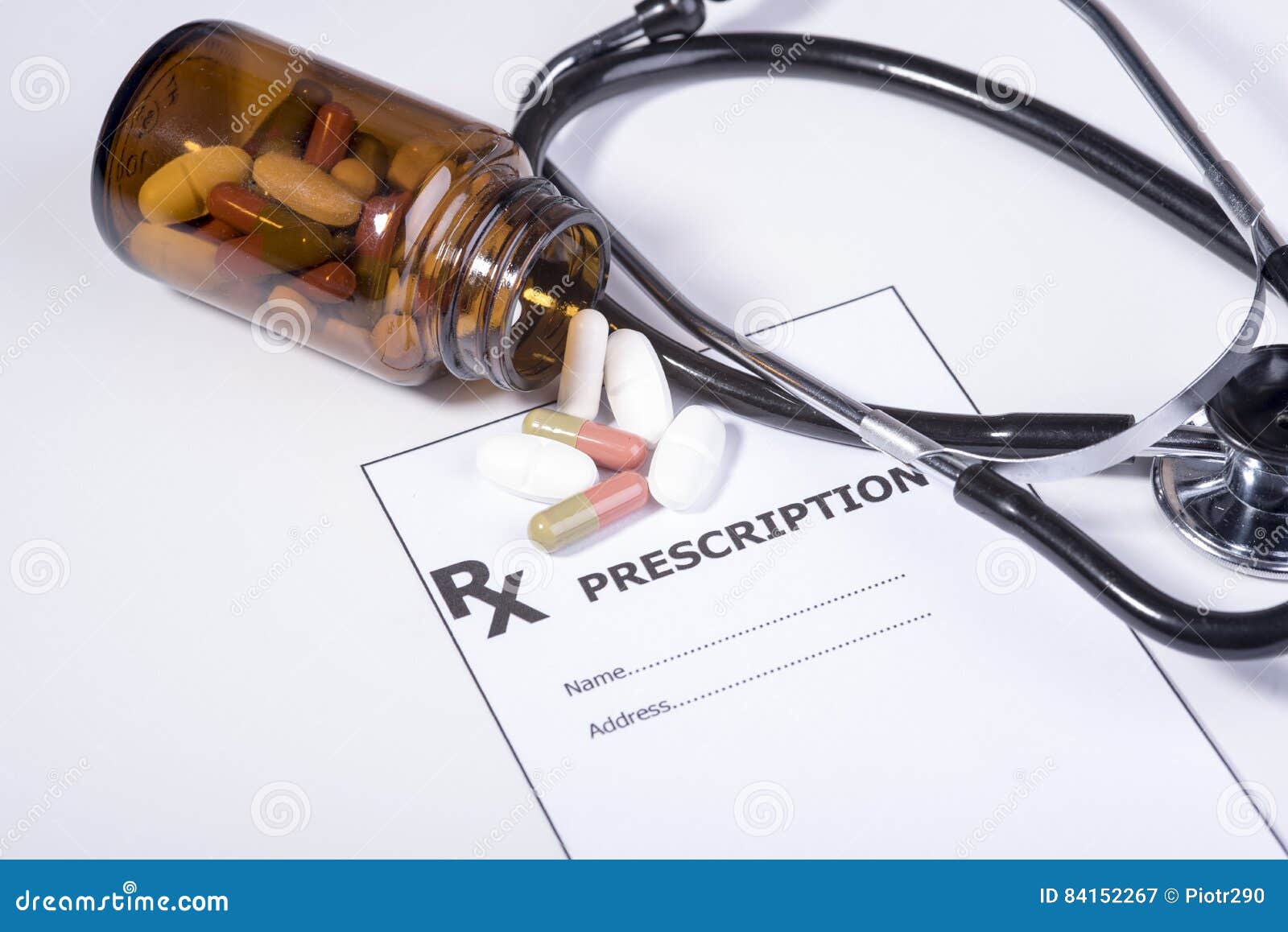 Prescription Form with Stethoscope Stock Image - Image of unfilled ...