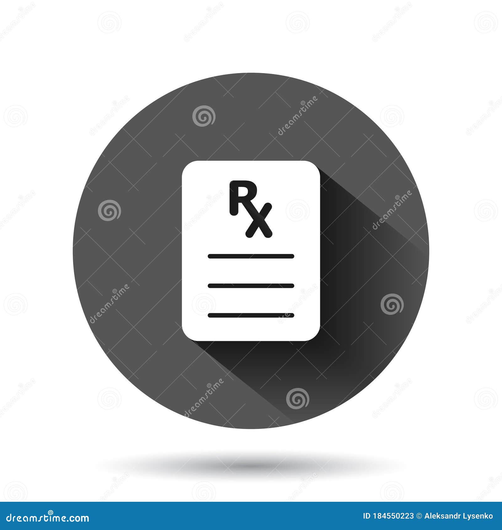 Prescription Icon in Flat Style. Rx Document Vector Illustration on ...