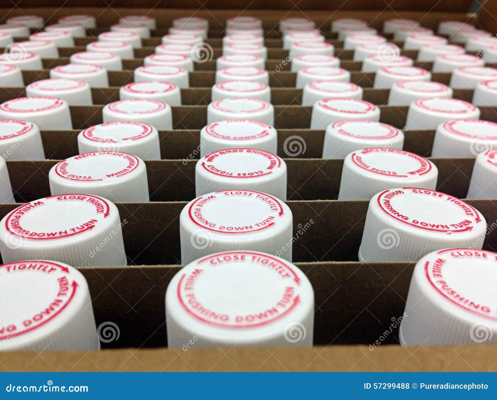 Prescription Lids and Vials in a Box Stock Photo - Image of pharmacy ...