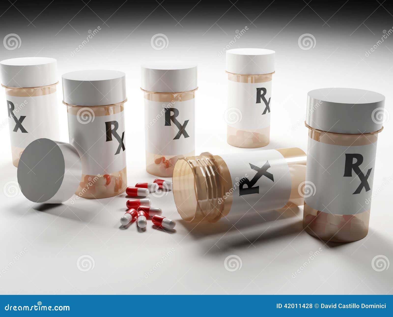 Prescription Medication Bottles with Pills Stock Photo - Image of ...