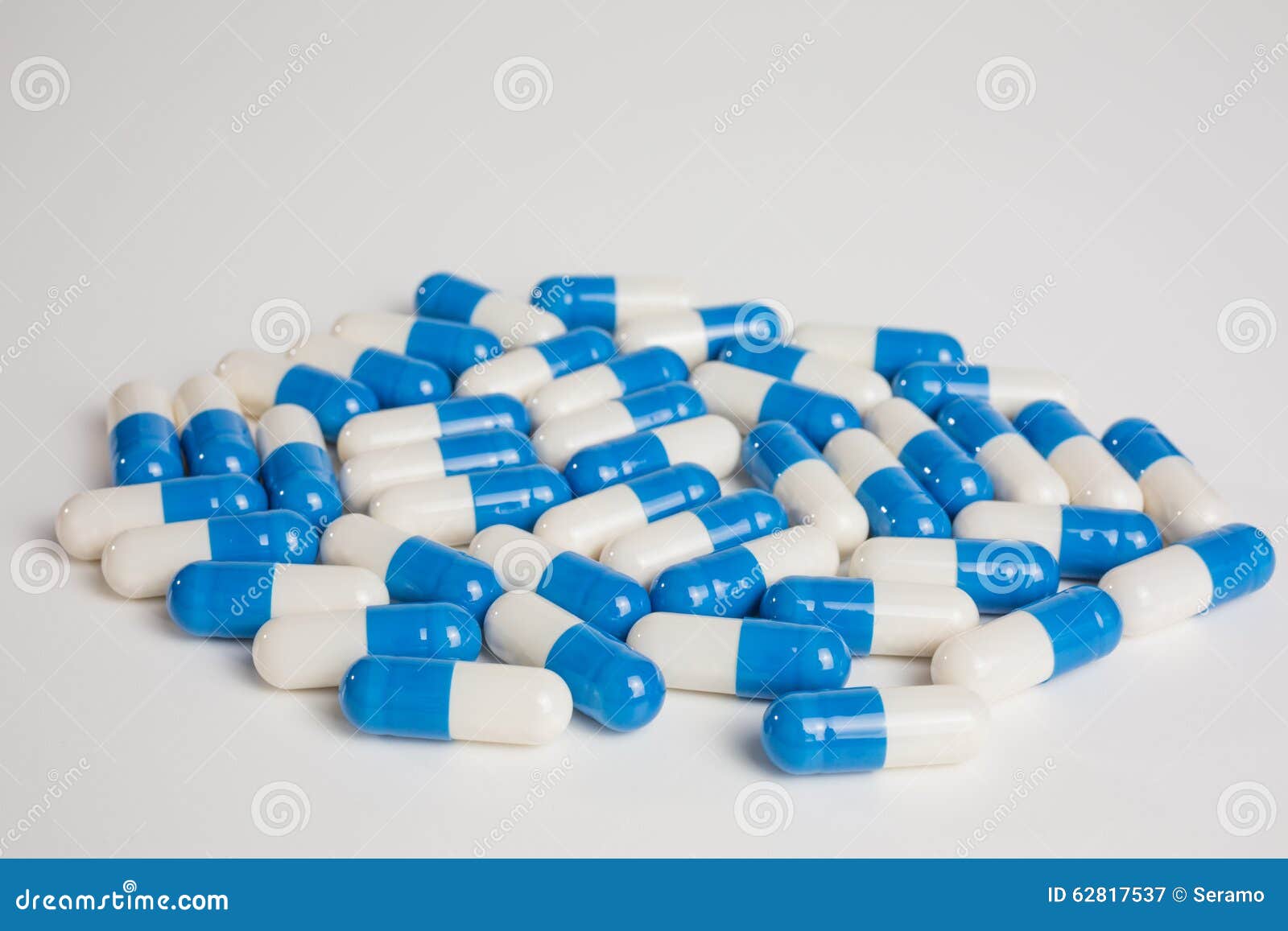Prescription Medicine Blue and White Capsules Stock Image - Image of ...