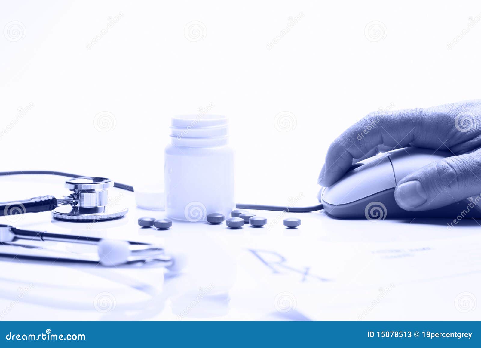 Prescription Medicine and Hand on Computer Mouse Stock Image - Image of ...