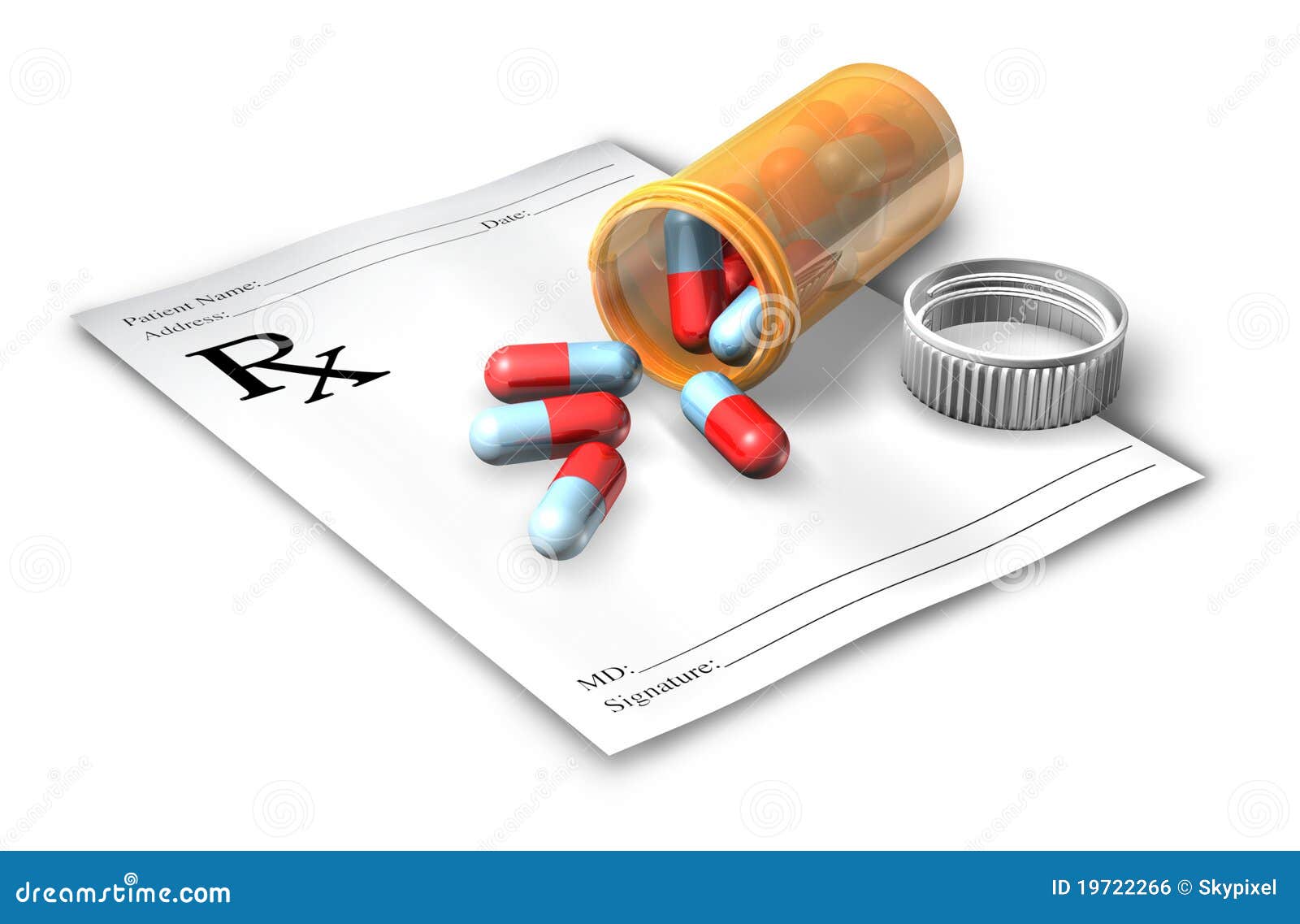 Prescription Note with Pill Bottle Stock Illustration - Illustration of ...