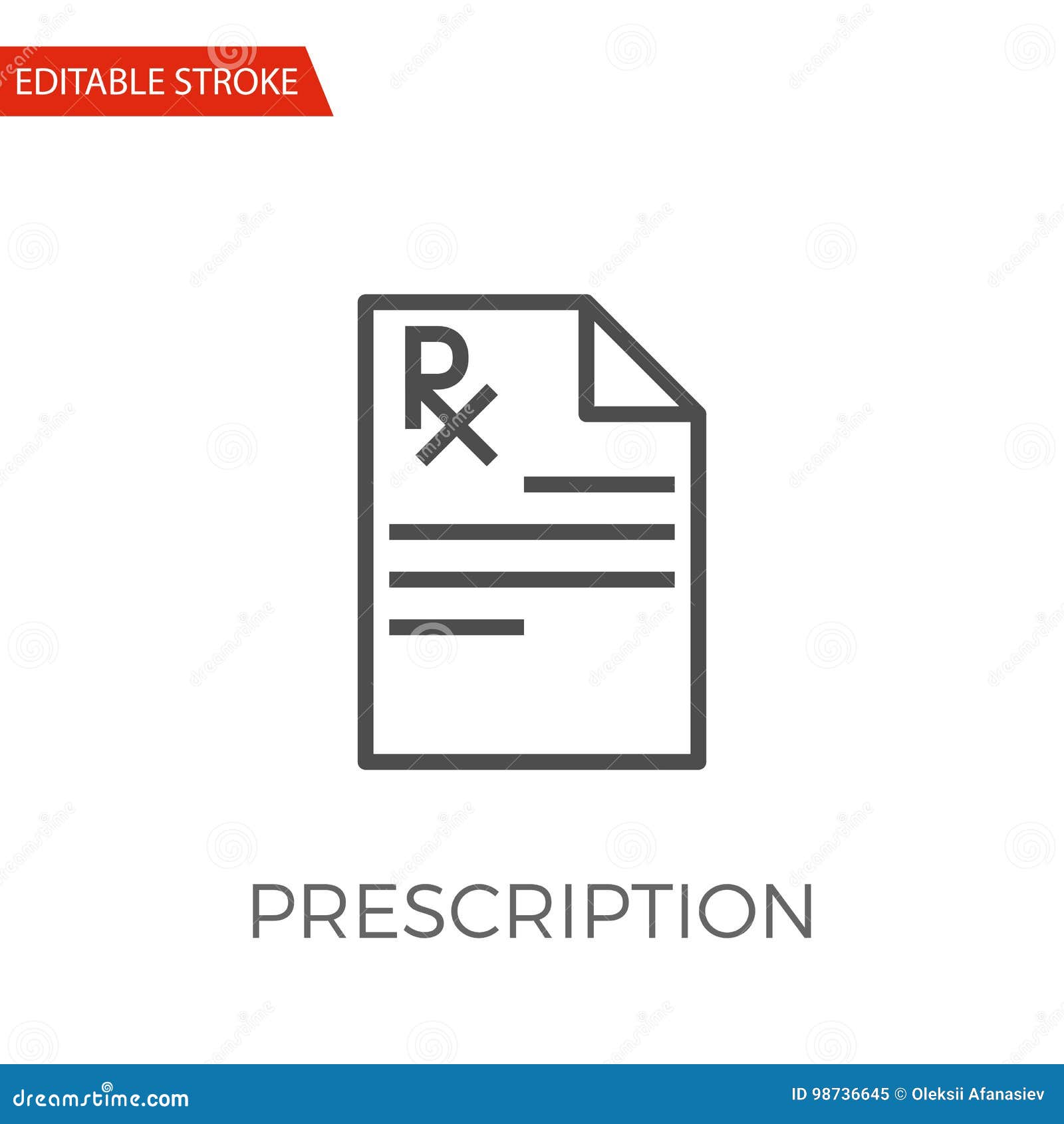 Prescription Vector Icon stock vector. Illustration of isolated - 98736645
