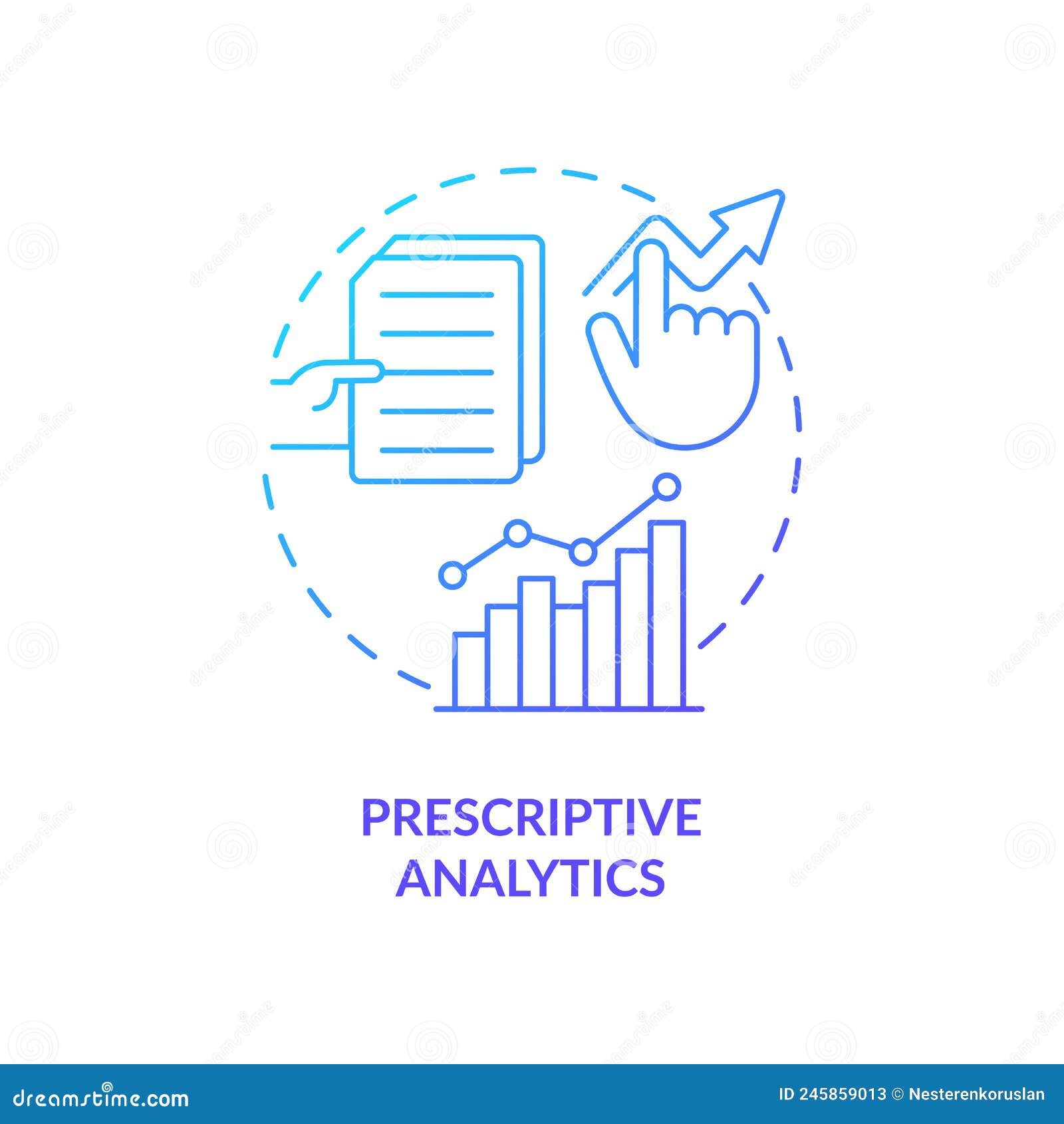 Prescriptive Analytics Blue Gradient Concept Icon Stock Vector ...