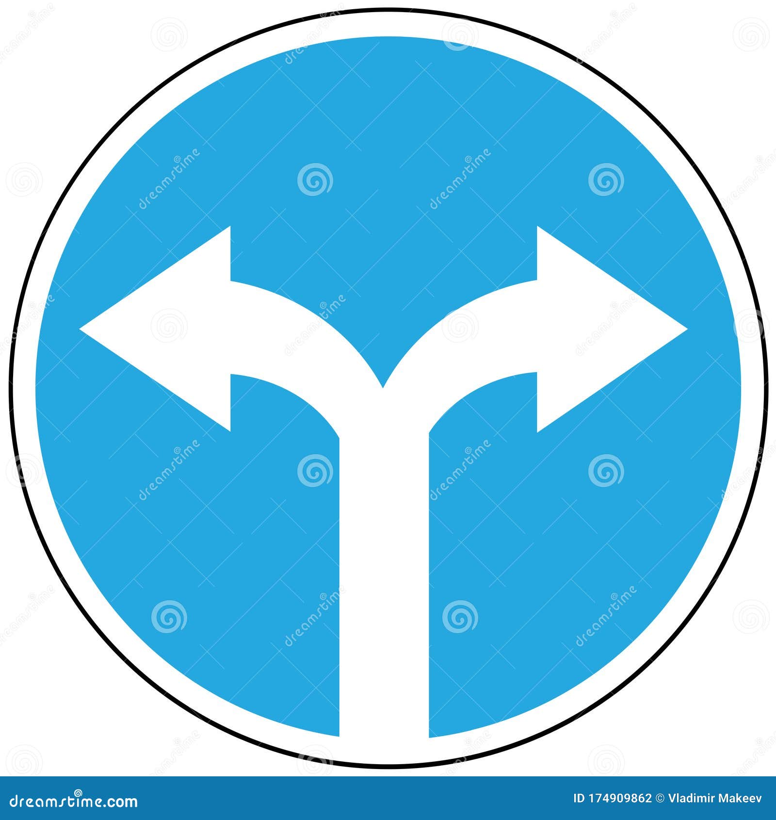 Prescriptive Sign `Move Right or Left.` Russia Stock Illustration ...