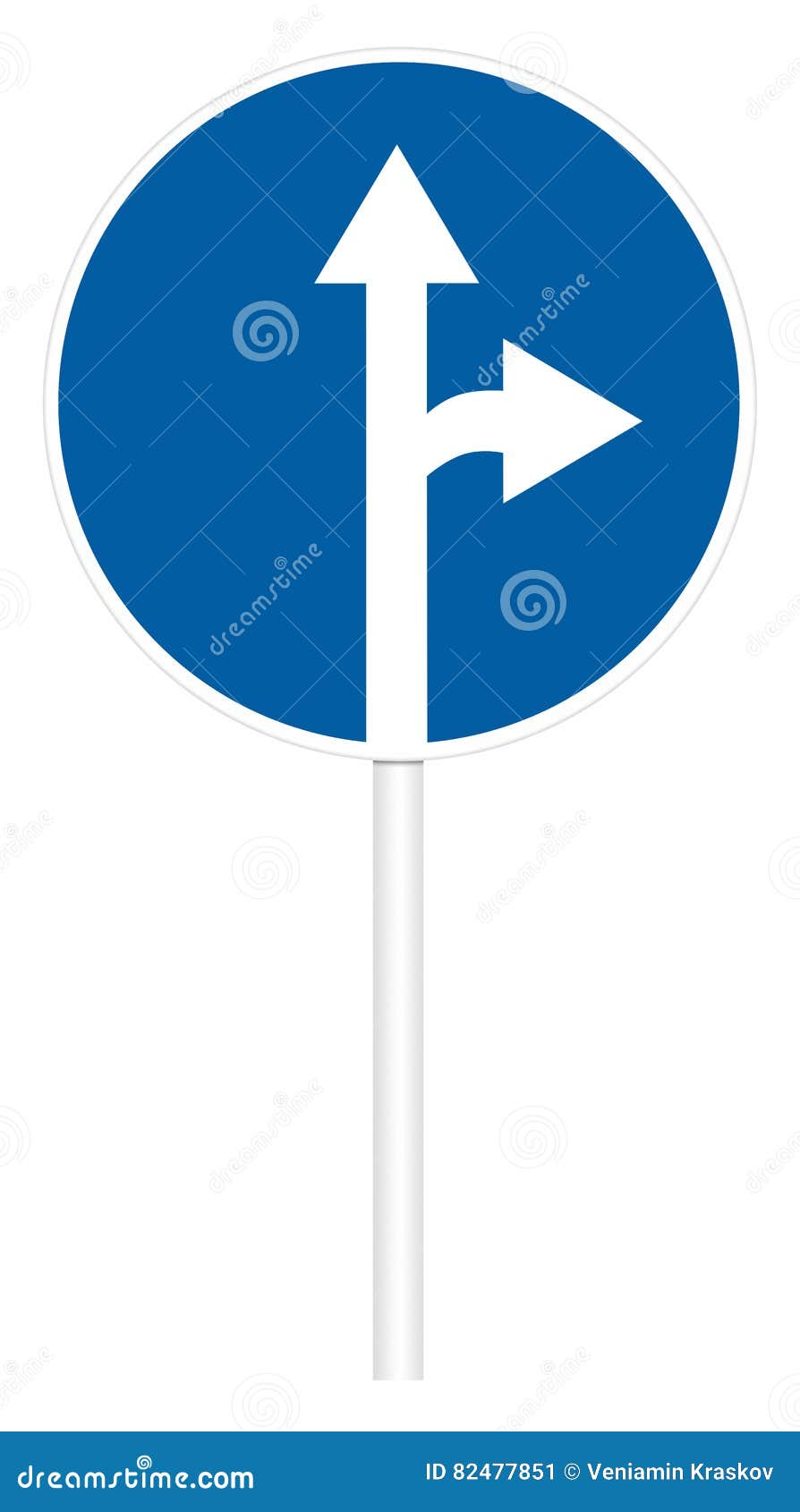 Prescriptive Traffic Sign - Direct and Right Motion Stock Image - Image ...