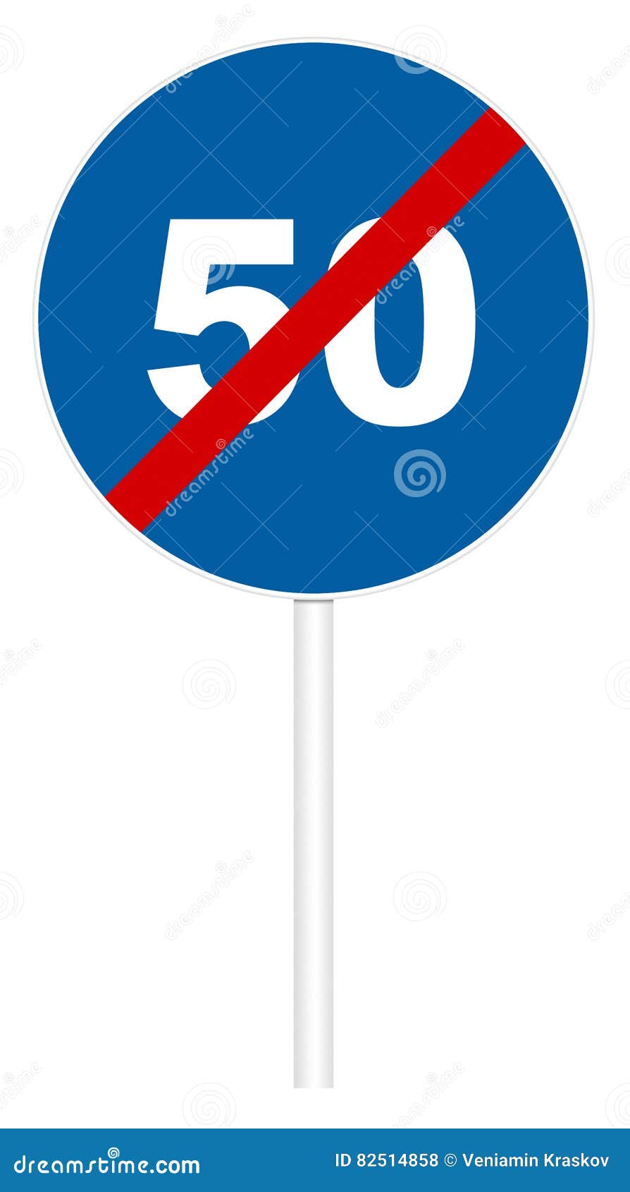 Prescriptive Traffic Sign - End Minimum Speed Limit Stock Photo - Image ...