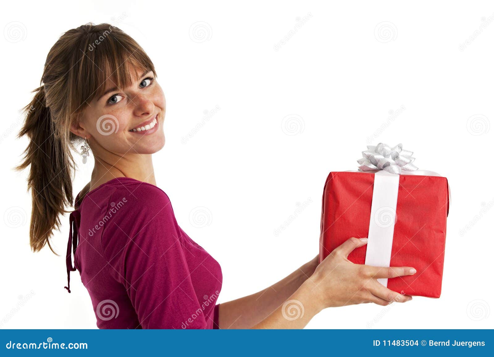 Present stock photo. Image of attractive, ponytail, decorating - 11483504