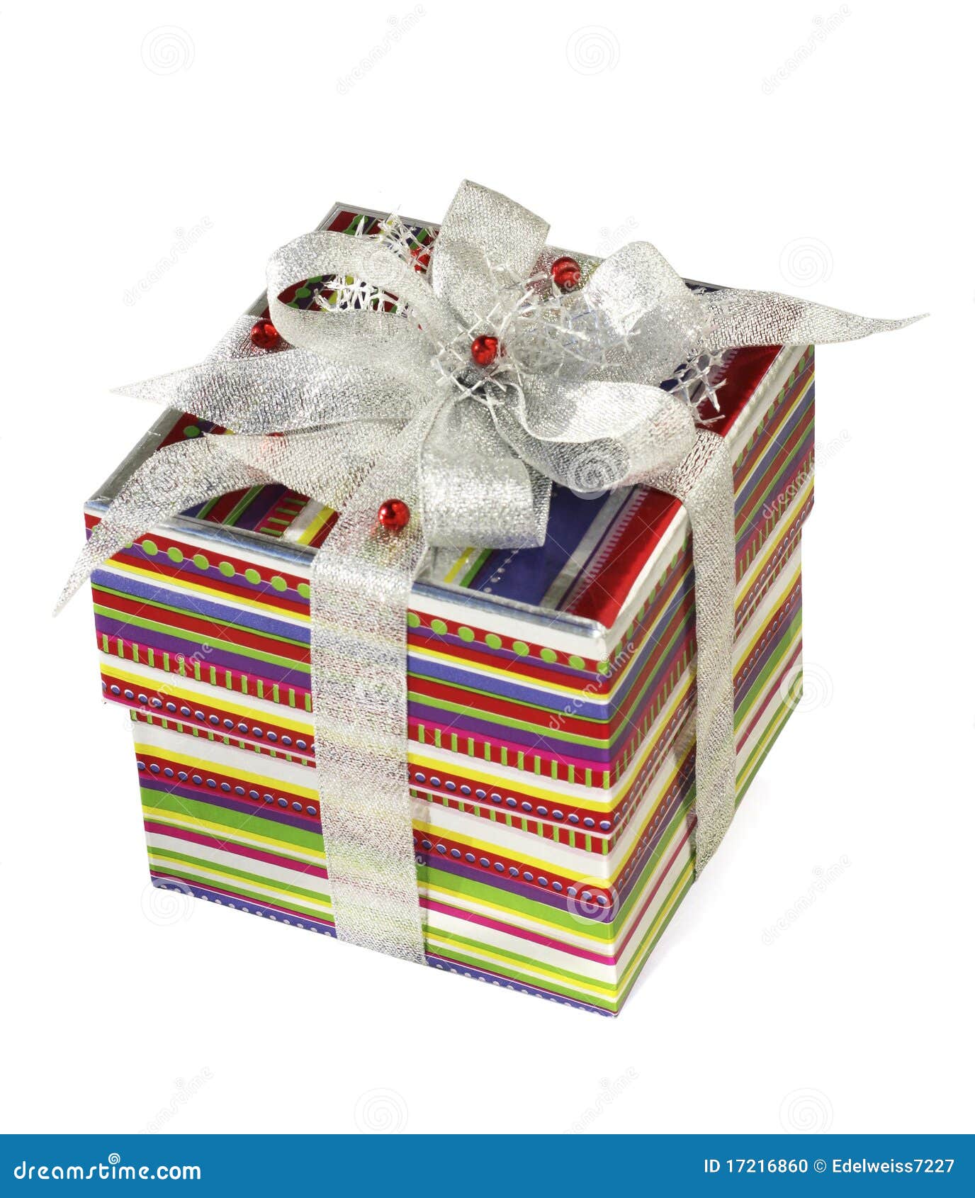 Present Box with Bow Isolated Stock Photo - Image of gift, birthday ...