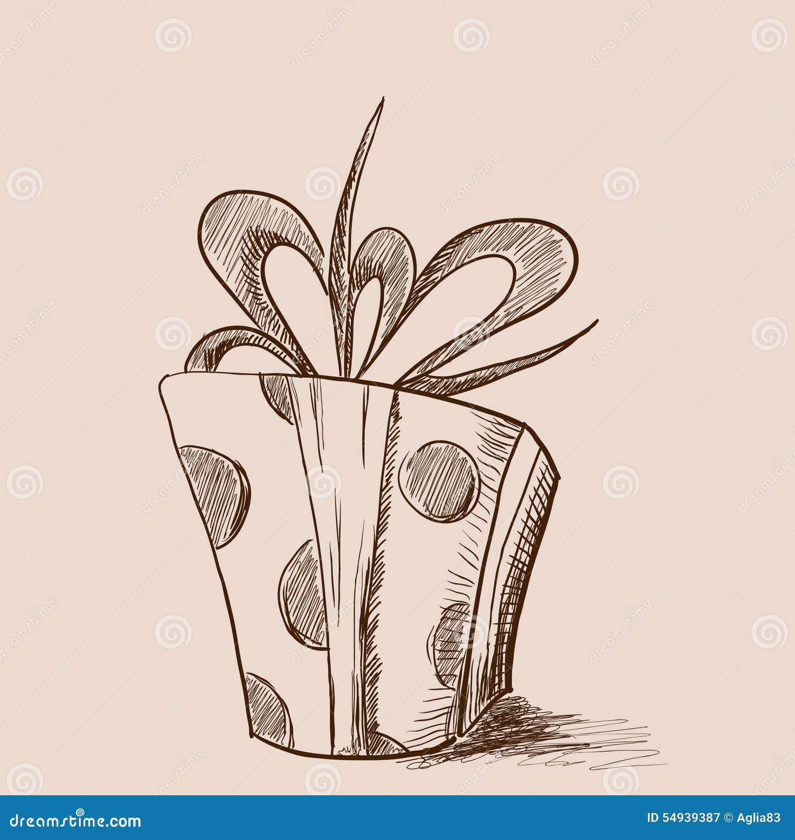 Present box hand draw stock vector. Illustration of monochrome - 54939387