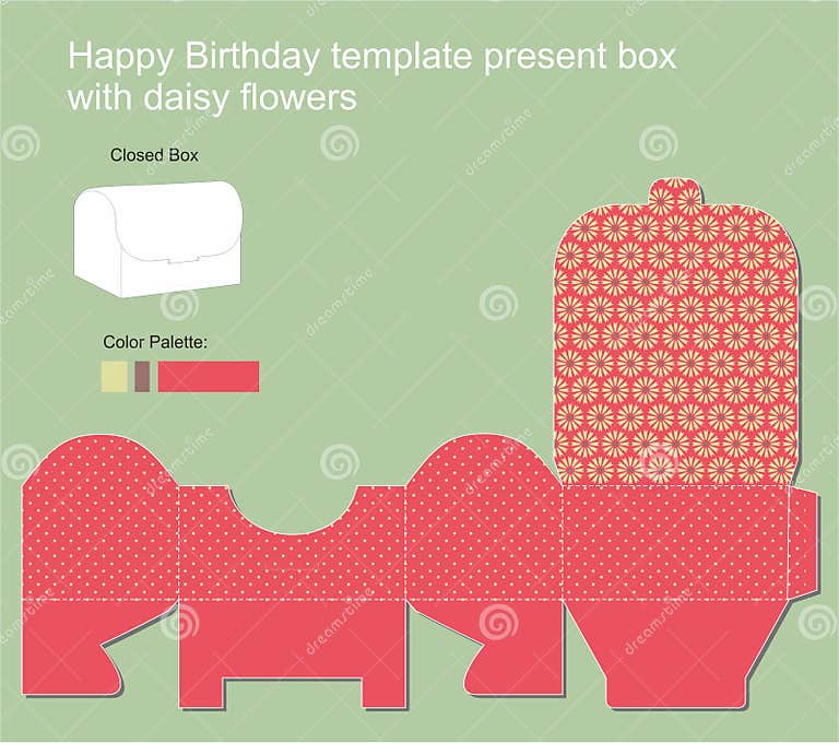 Present Box with Happy Birthday Label Stock Vector - Illustration of ...