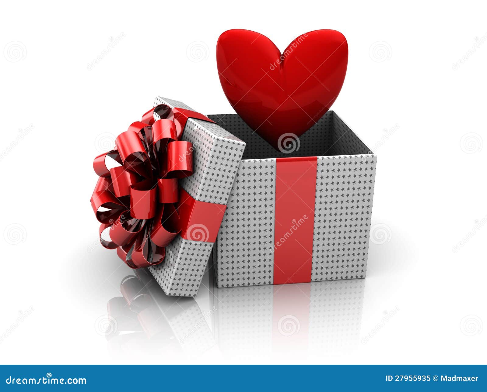 Present box with heart stock illustration. Illustration of surprise ...
