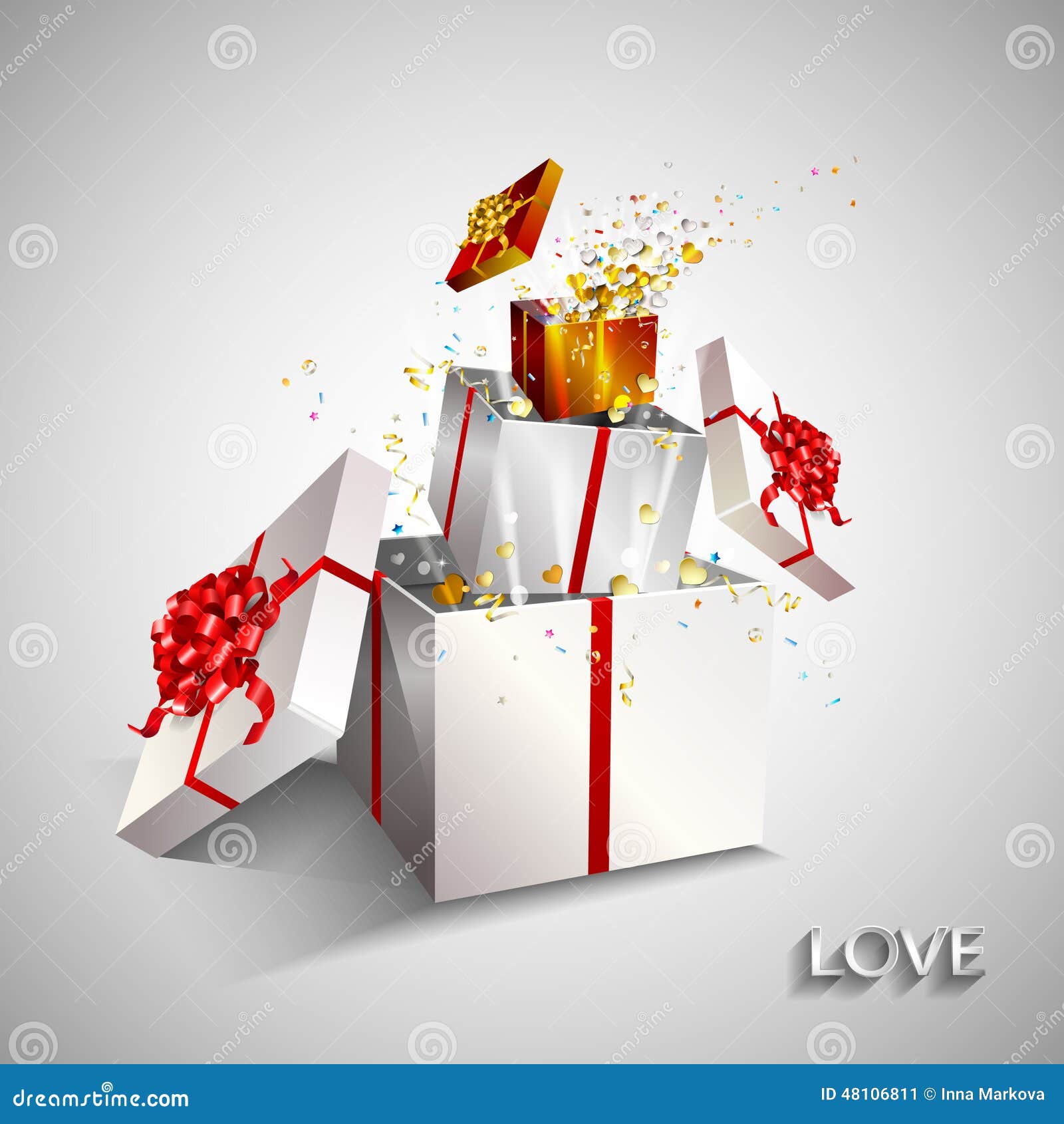 Present Box Inside Present Box on White Background. Stock Vector ...