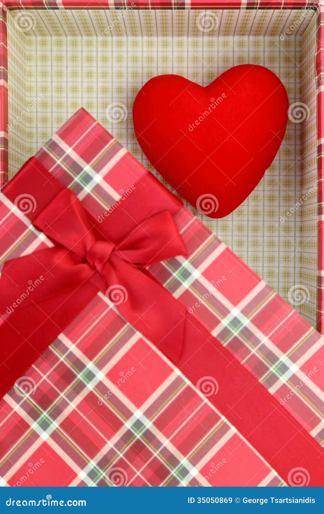 Present box with red heart stock image. Image of donation - 35050869