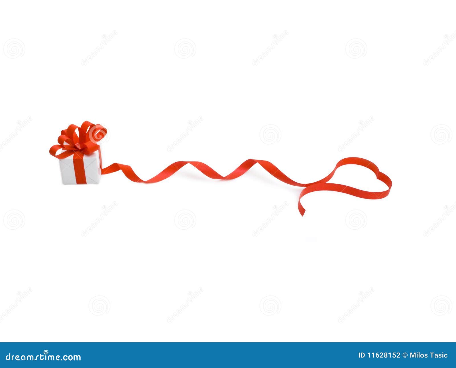 Present Box with Red Ribbon Stock Photo - Image of ribbon, bridal: 11628152
