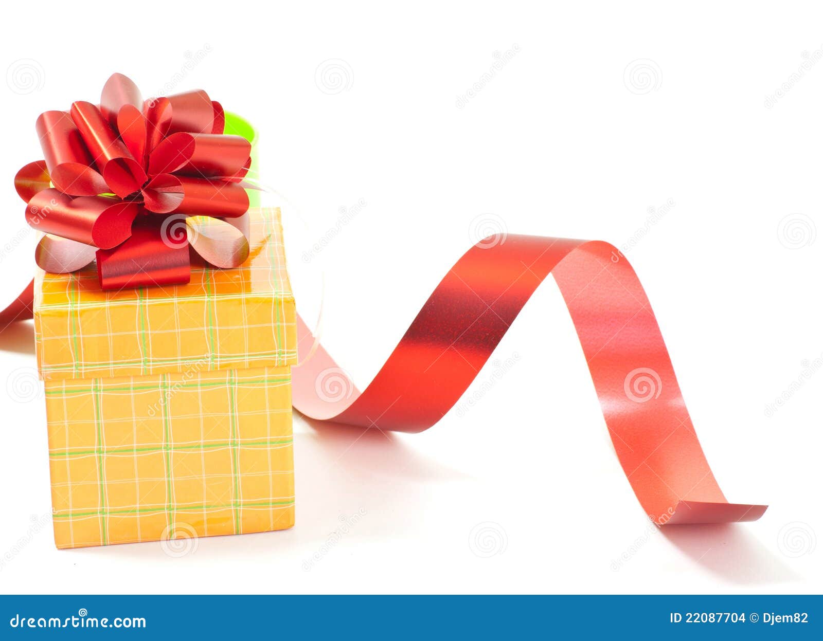 Present Box with Red Ribbon Bow Stock Photo - Image of gift, luxury ...