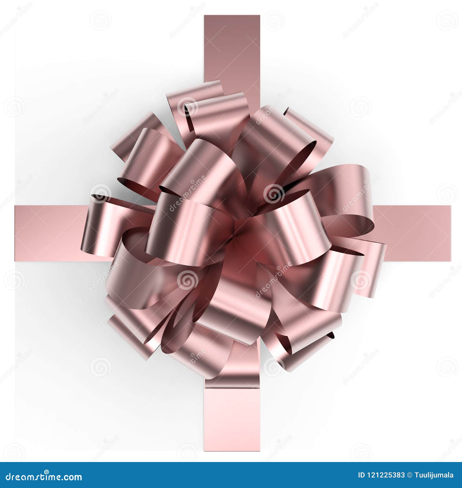 Present Box Rose Gold Bow. stock illustration. Illustration of ...