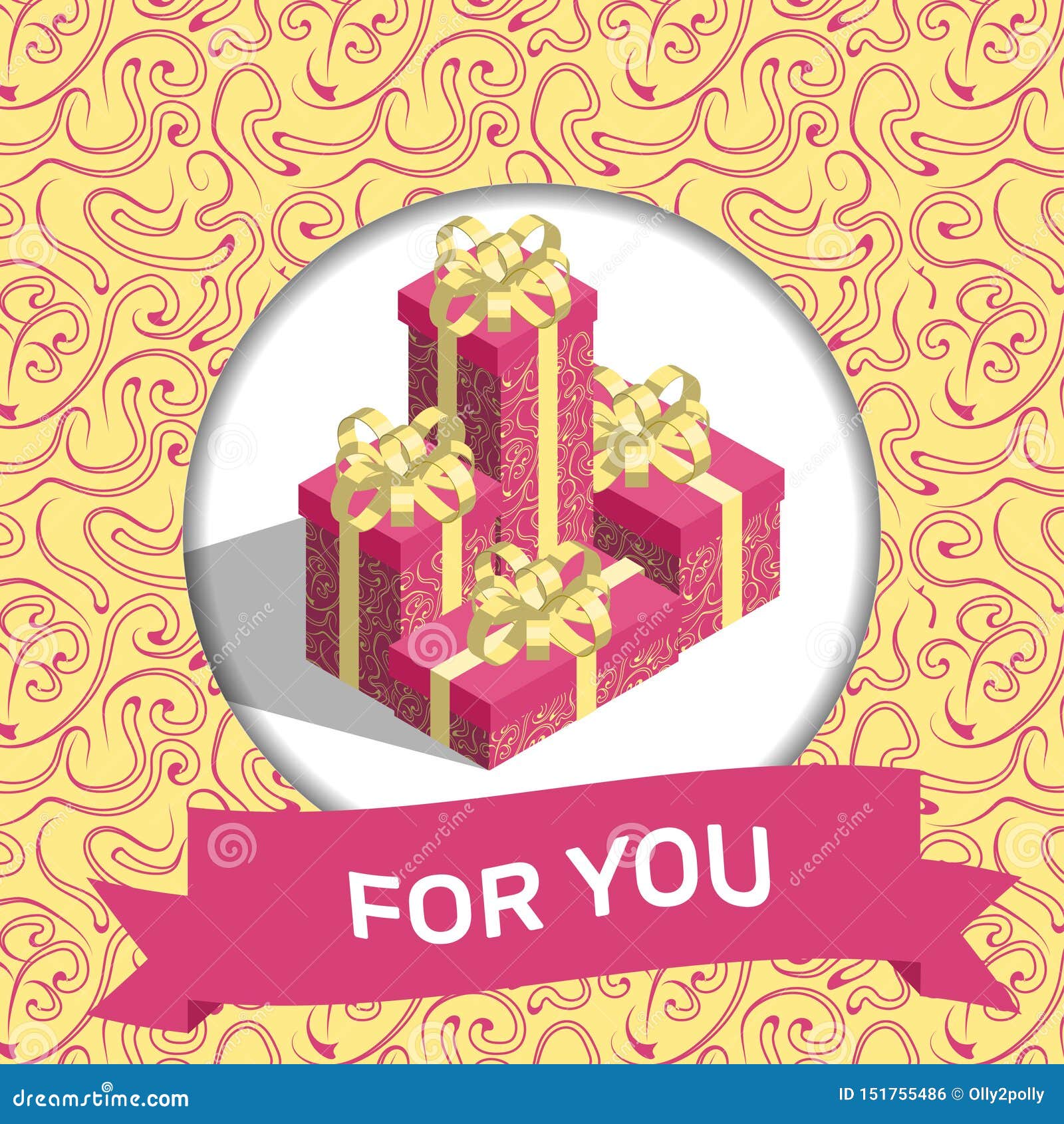 Present Box on Textured Background. Gift Card Stock Vector ...