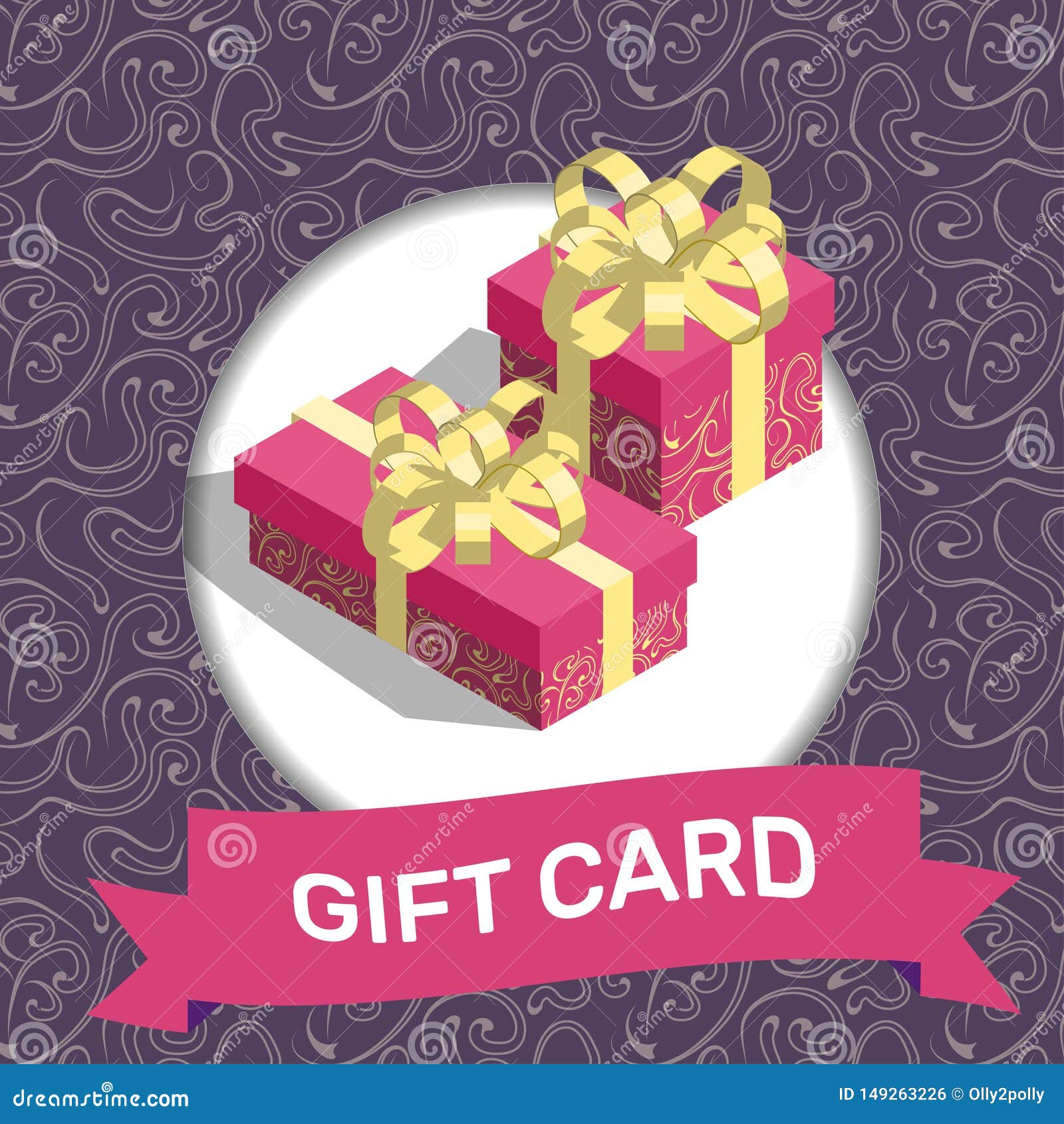 Present Box on Textured Background. Gift Card Stock Vector ...