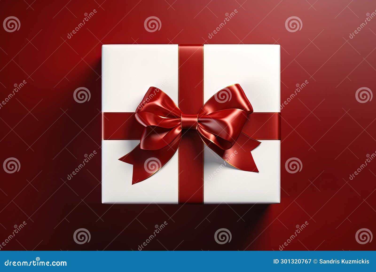 Present Box Tied with Ribbon Bow. Generative AI Stock Image - Image of ...