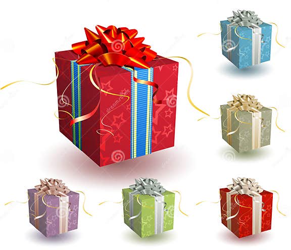 Present boxes stock vector. Illustration of season, gift - 10029620