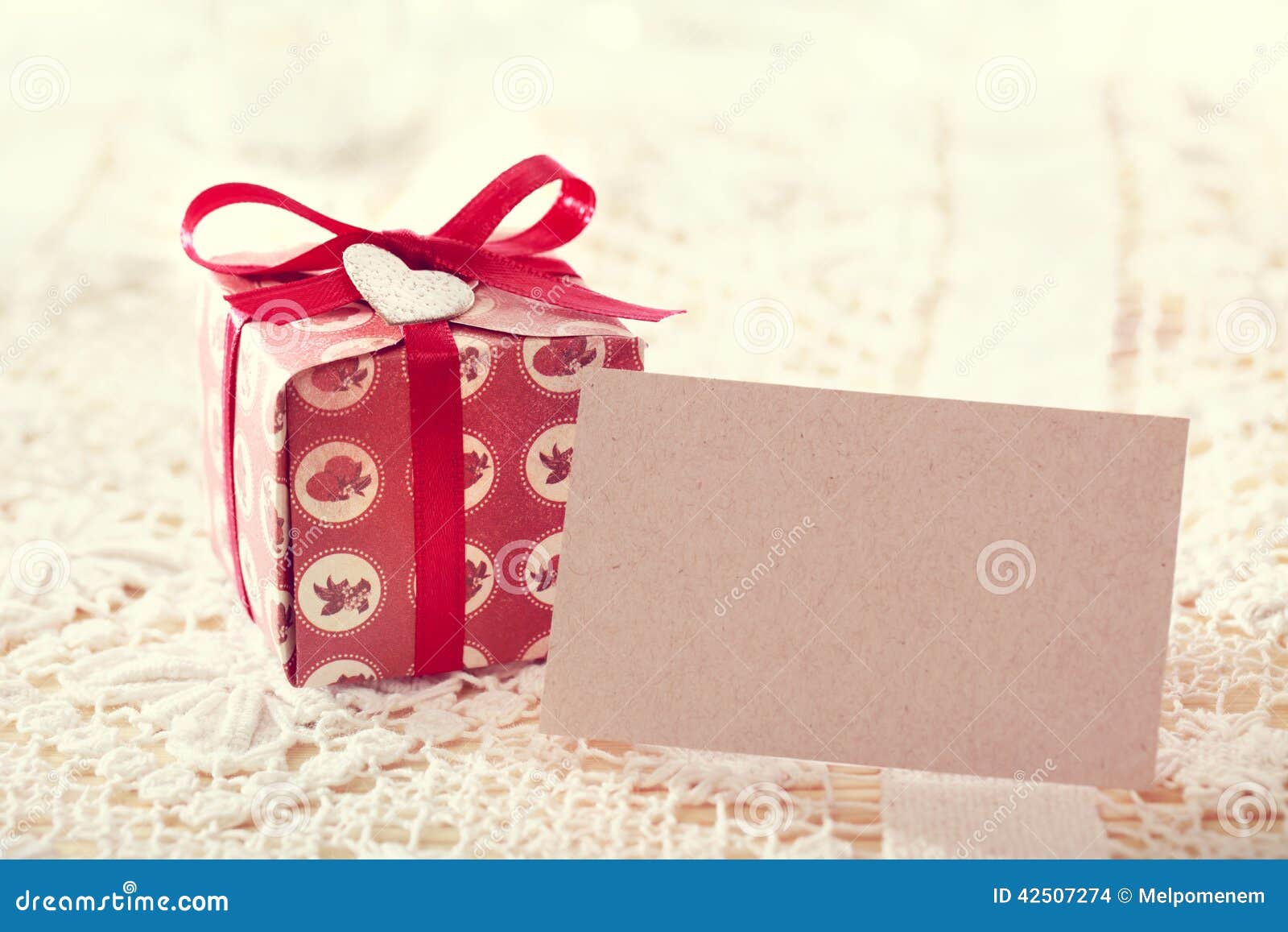 Present Boxes and Blank Message Card Stock Photo - Image of gift, craft ...