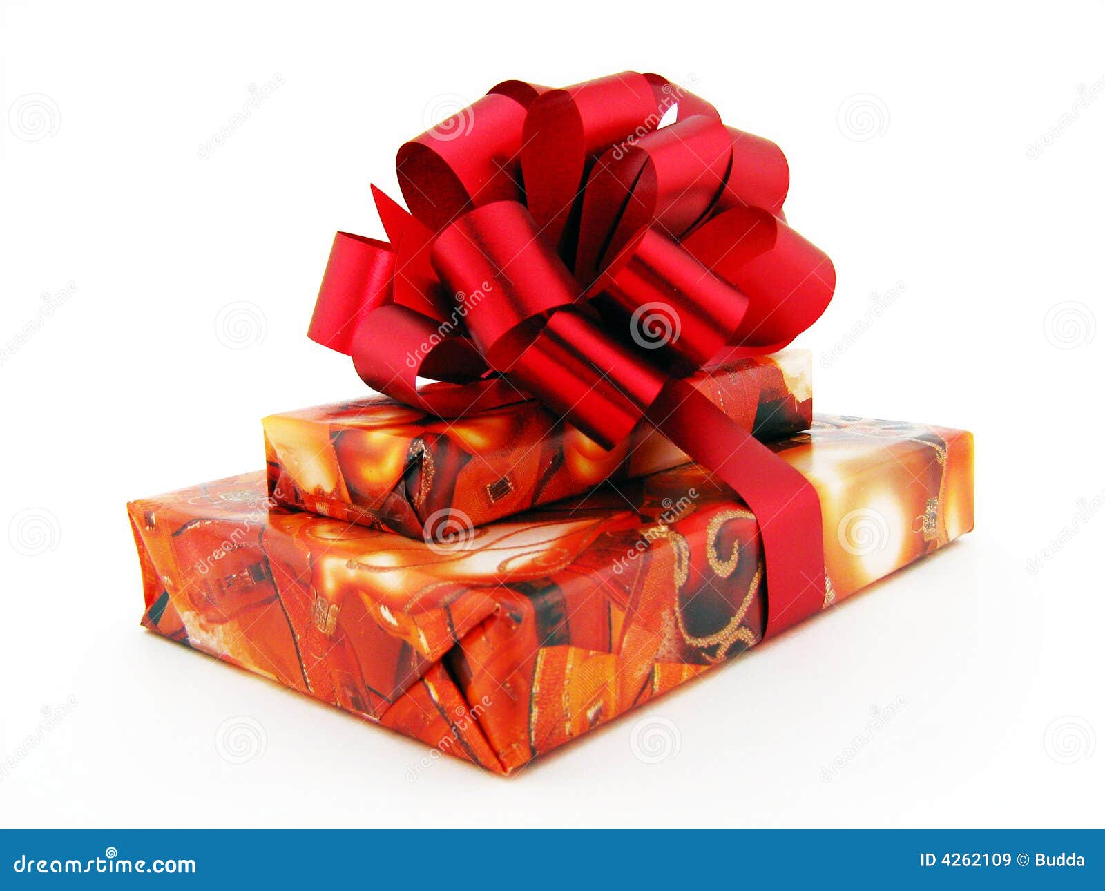 Present. Boxes and bow. stock image. Image of wrapped - 4262109