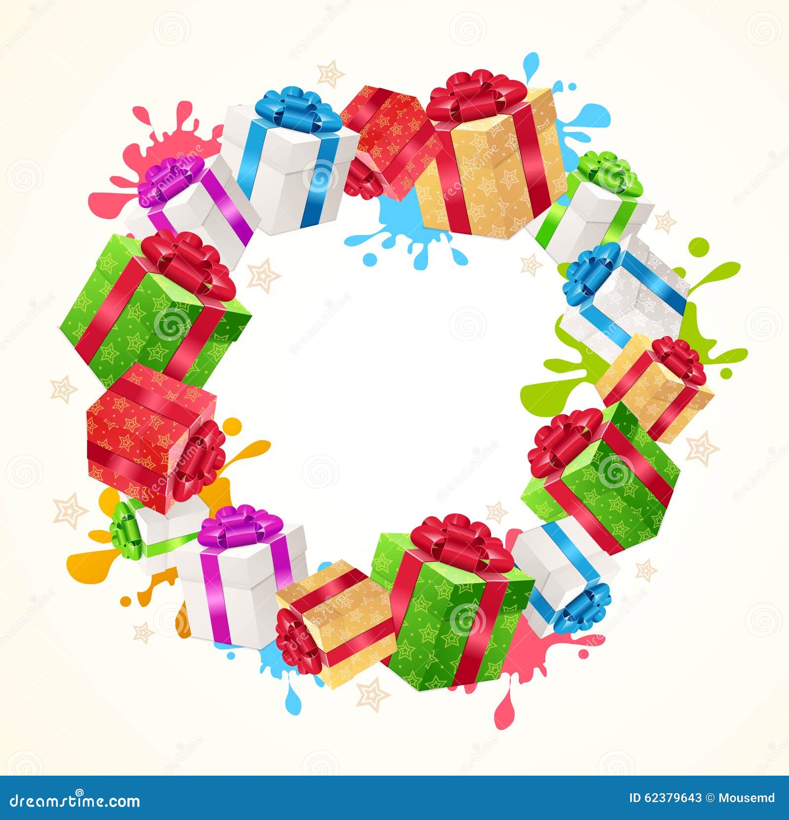 Present Boxes Frame Circle. Vector Stock Vector - Illustration of happy ...
