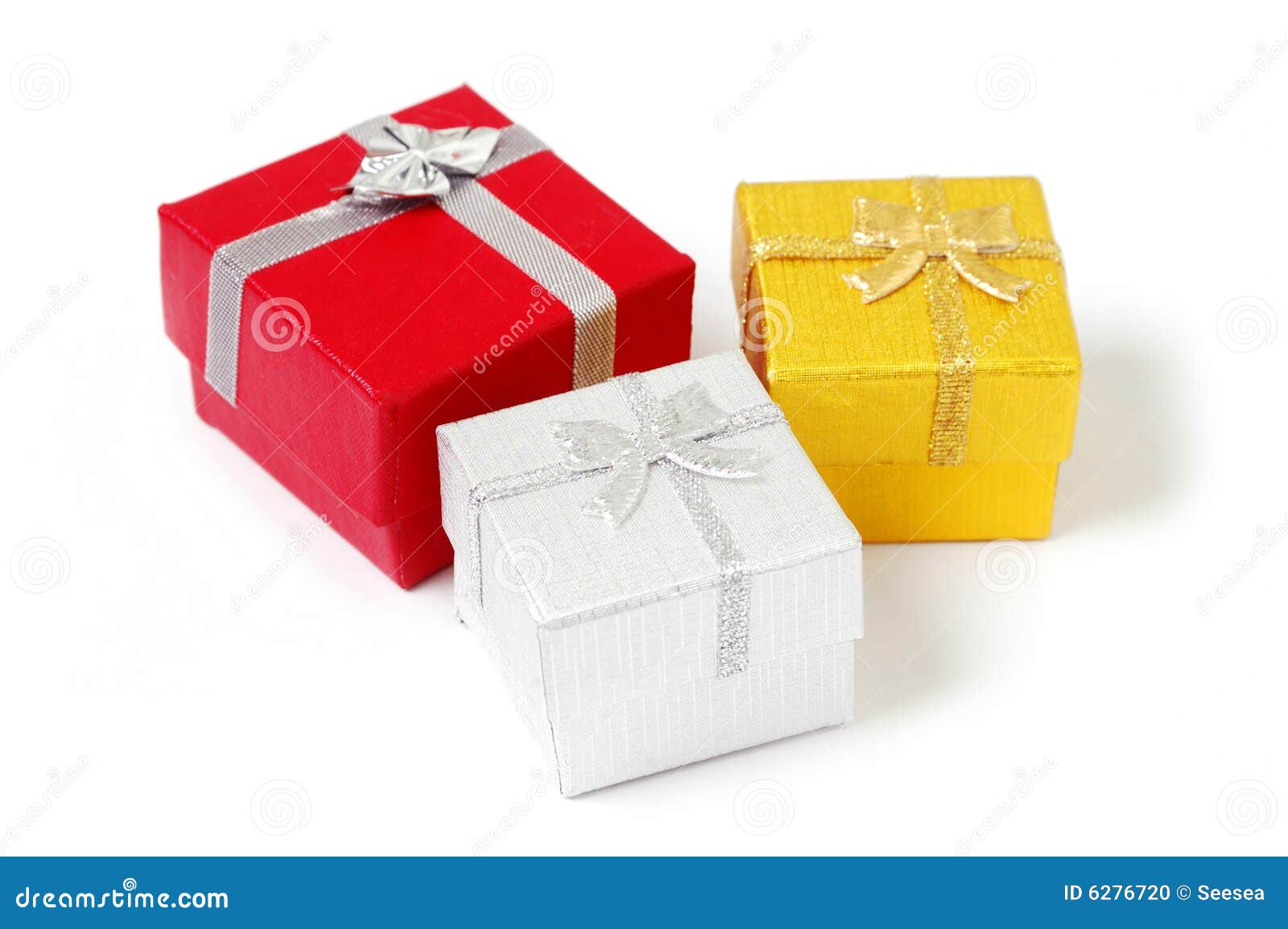 Present boxes isolated stock photo. Image of gold, december - 6276720