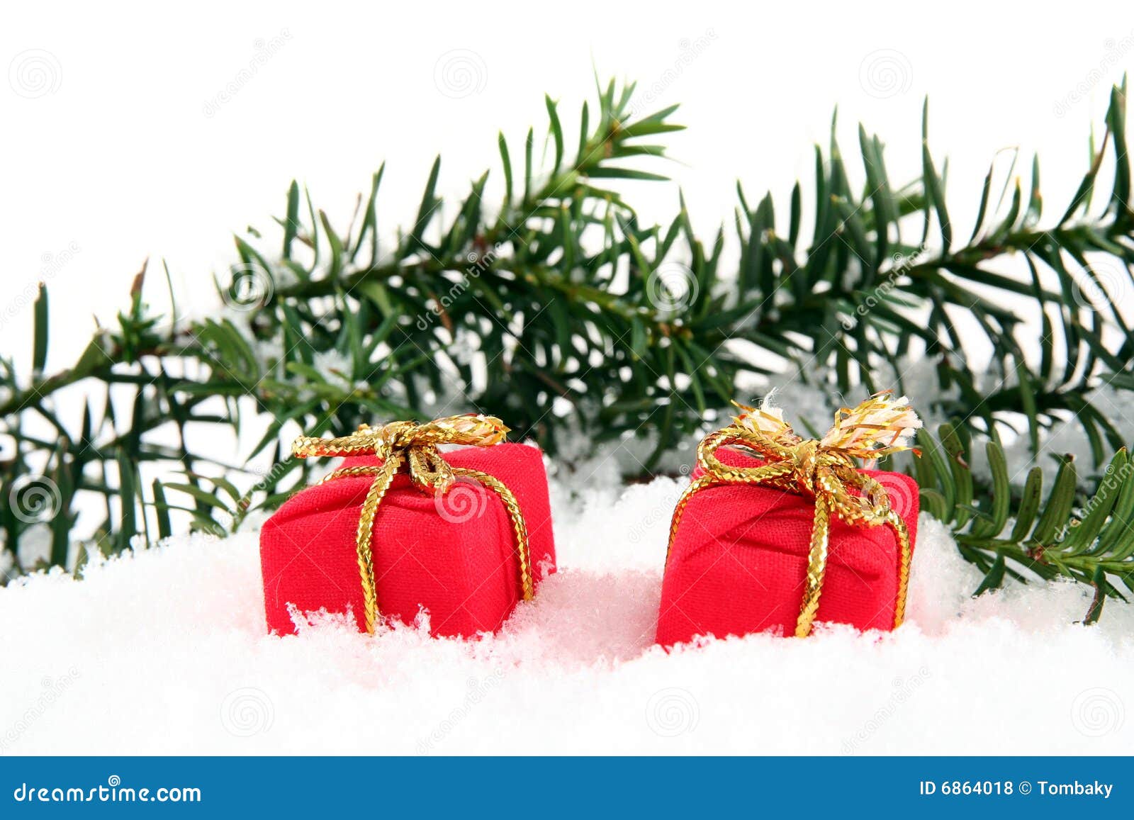Present (boxes) in snow stock photo. Image of surprise - 6864018
