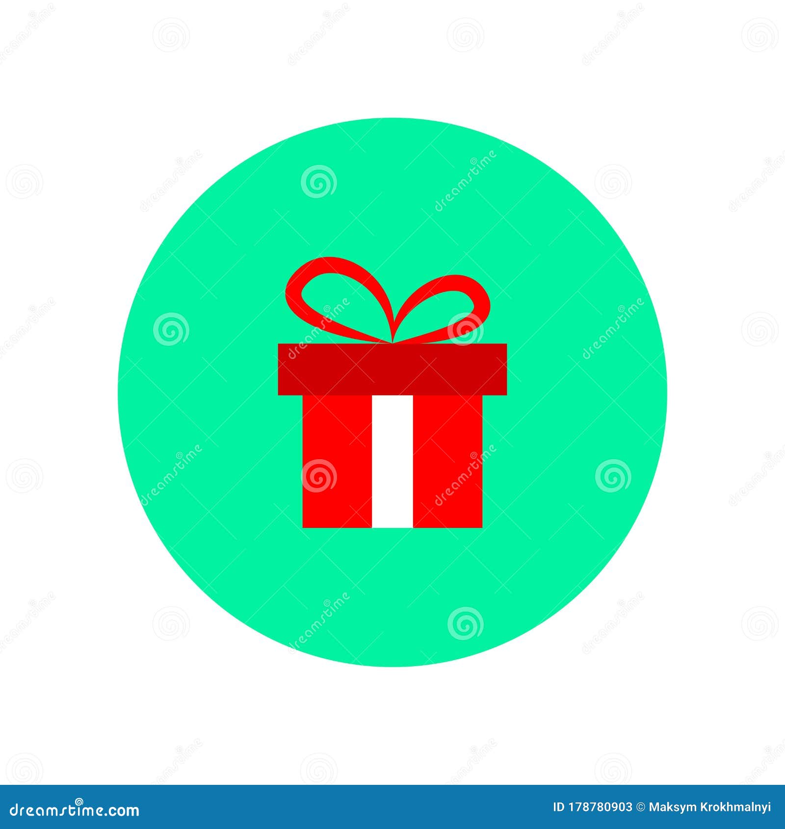 Present Circle Flat Icon stock vector. Illustration of present - 178780903