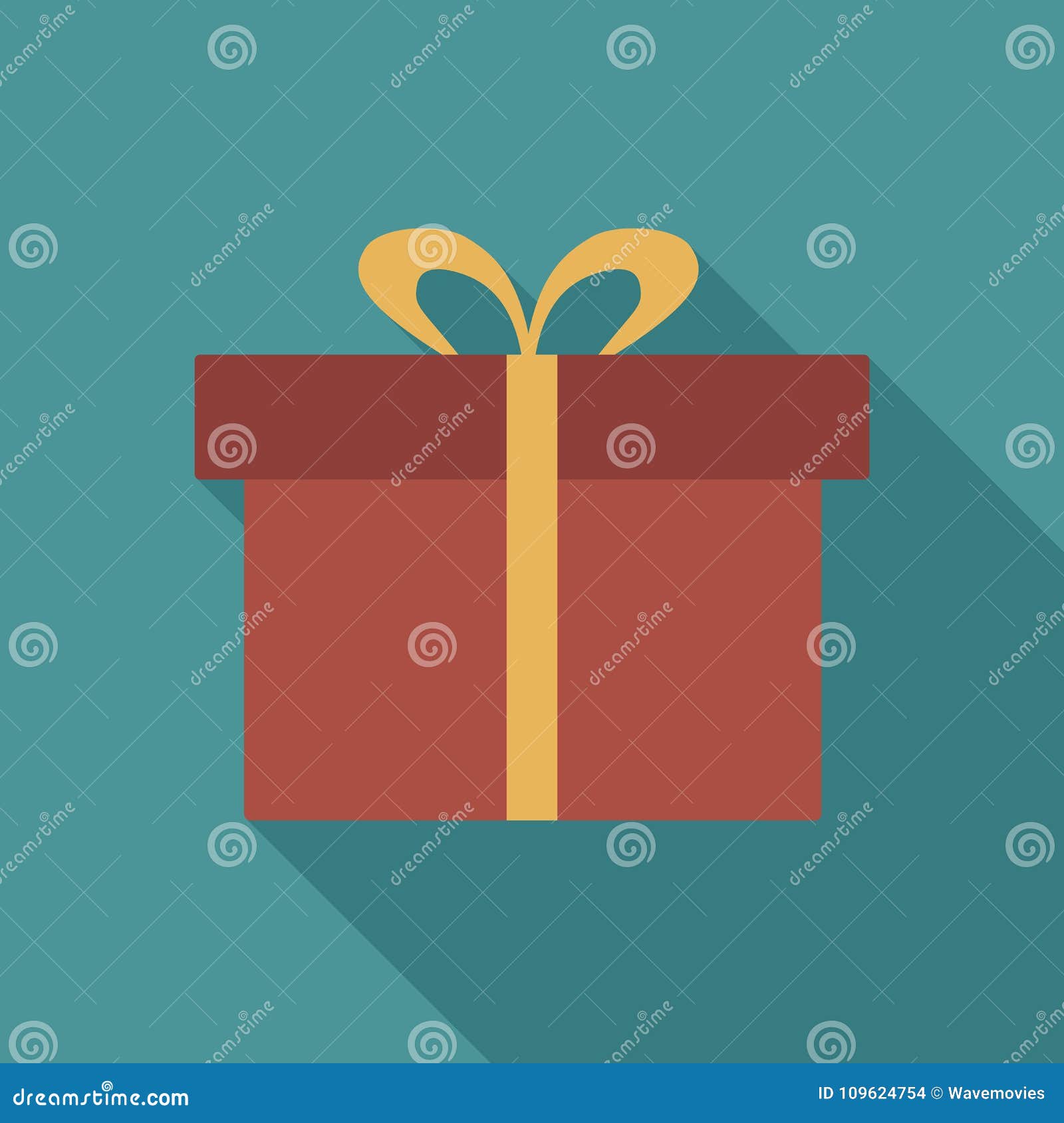 Present Flat Long Shadow Design Icon Stock Vector - Illustration of ...