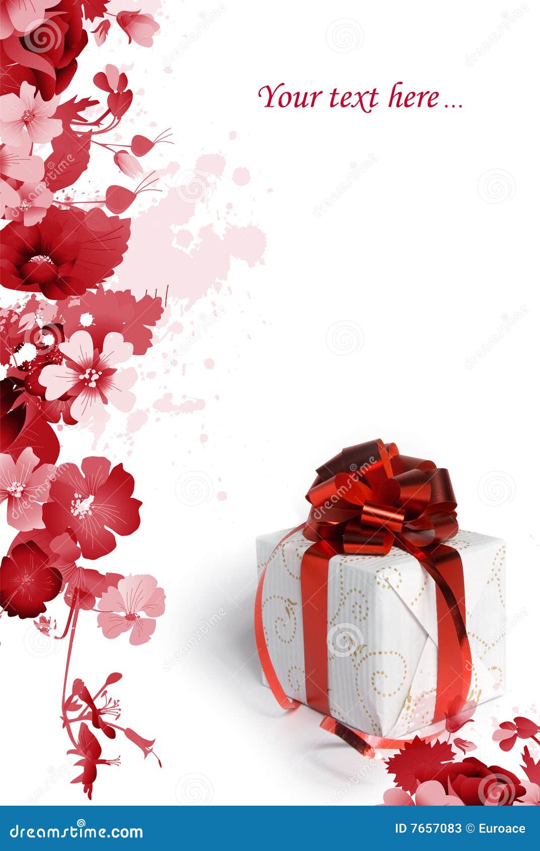 Present with flowers stock illustration. Illustration of isolated - 7657083