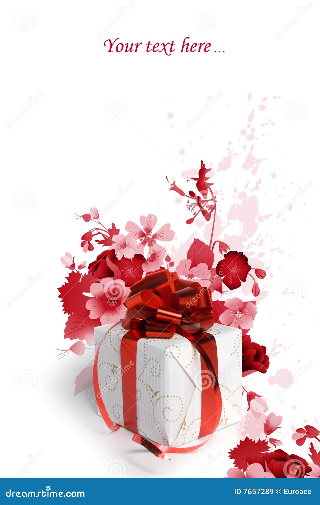 Present with flowers stock illustration. Illustration of giving - 7657289