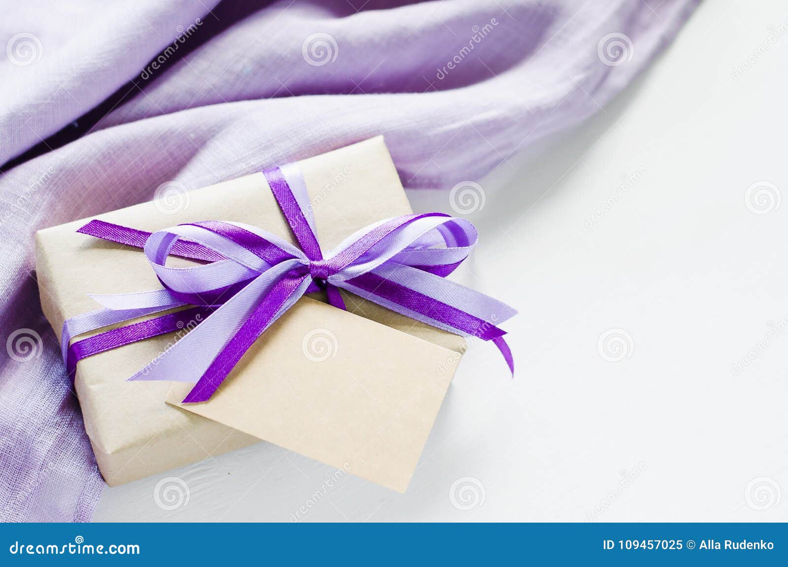 Present or Gift Box and Empty Greeting Card Stock Image - Image of ...
