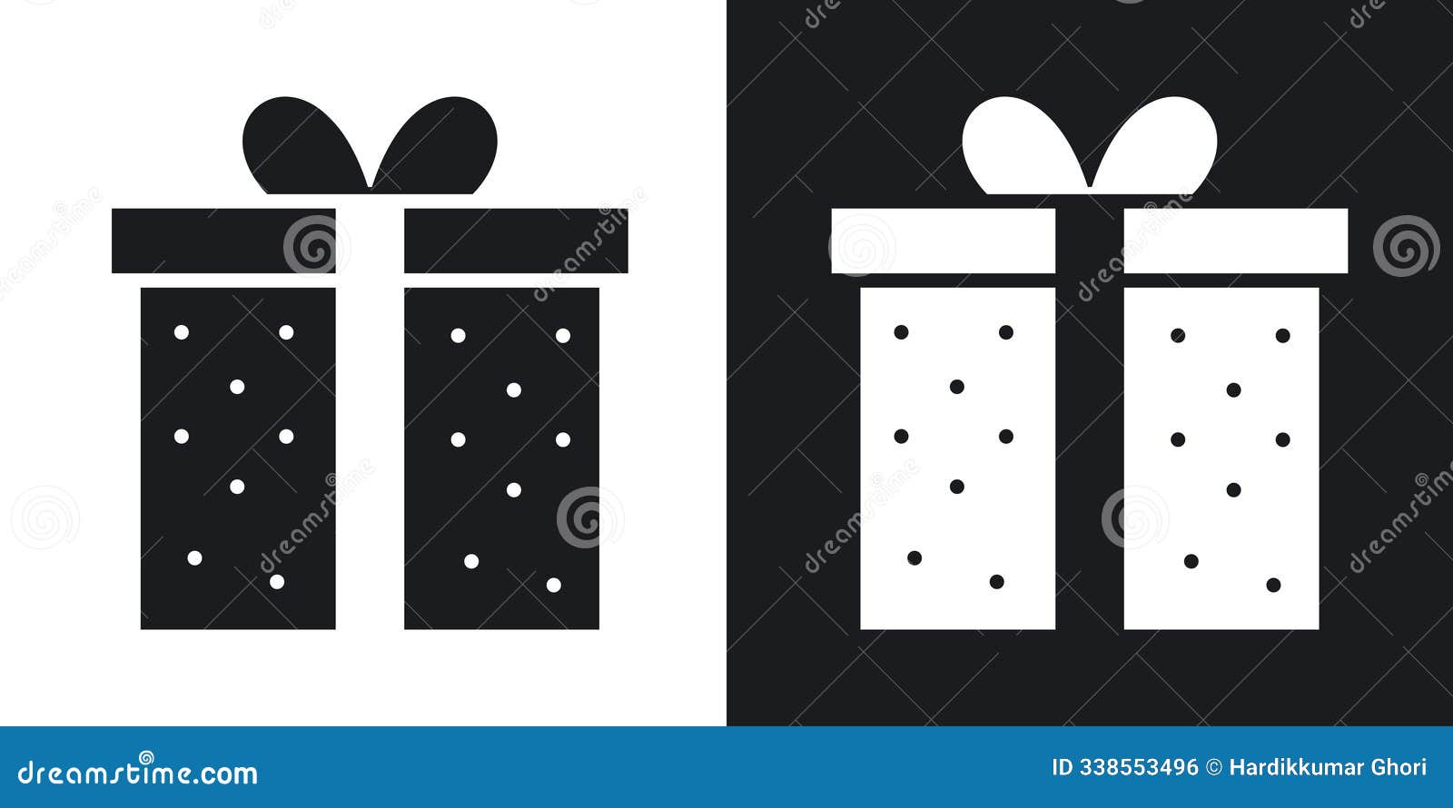 Present Gift Boxline in Thin Line Black Color. Flat Simple Vector ...