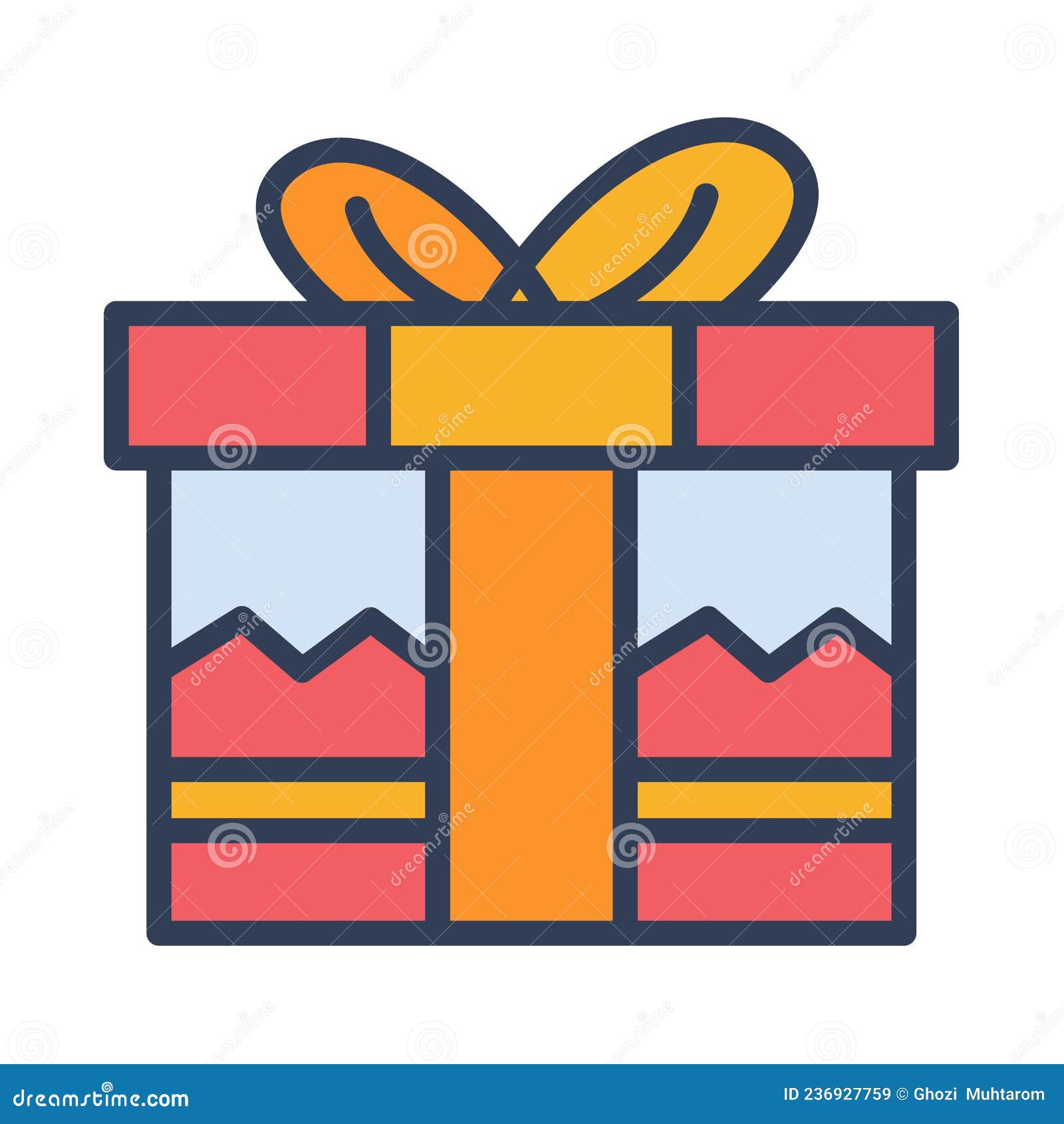 Present Gift Prize Box Single Isolated Icon with Filled Line Style ...