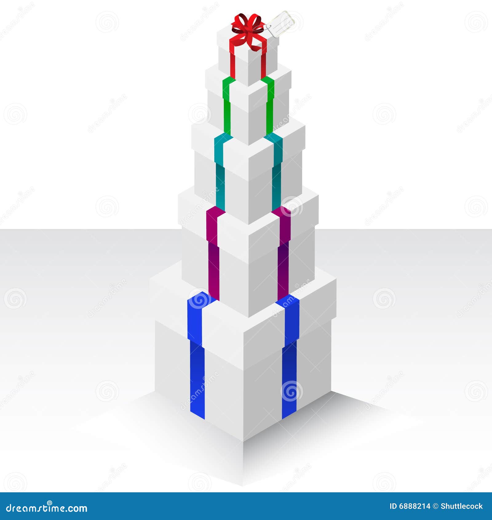 Present Gift Stack with Bow Stock Vector - Illustration of present ...